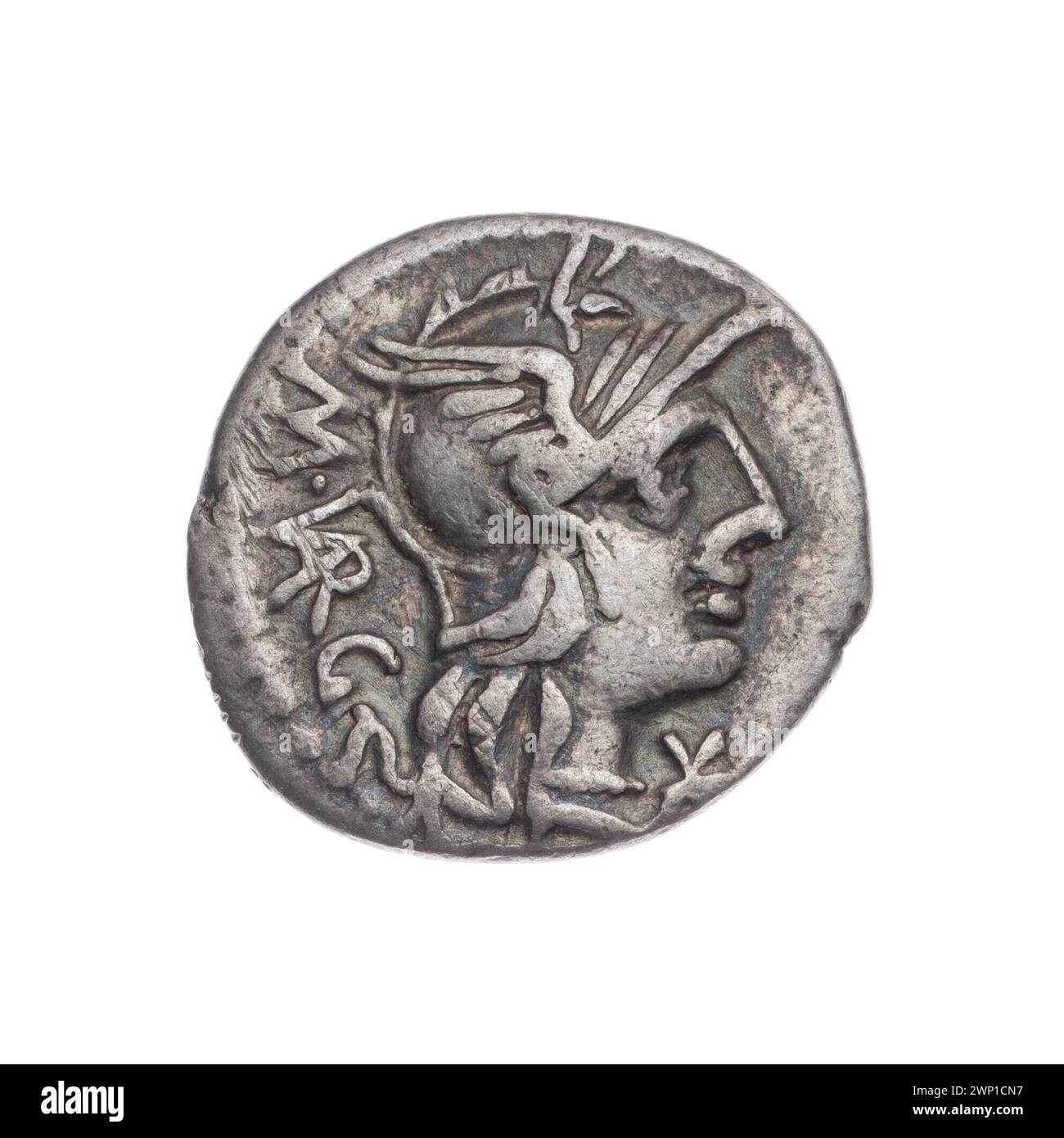 Denarius coin by M. Vargunteius from 130 BC depicting Jupiter on ...