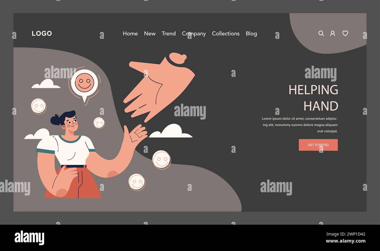 Positive relationships web banner or landing page dark or night mode ...