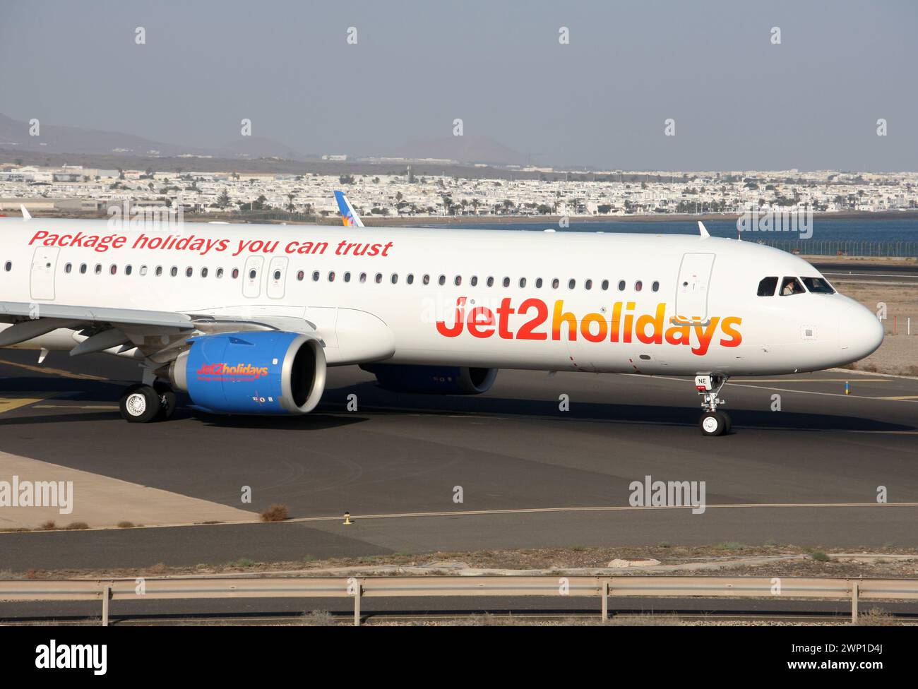 An Airbus A321Neo of Jet2 at Lanzarote Arrecife Airport Canary Islands ...