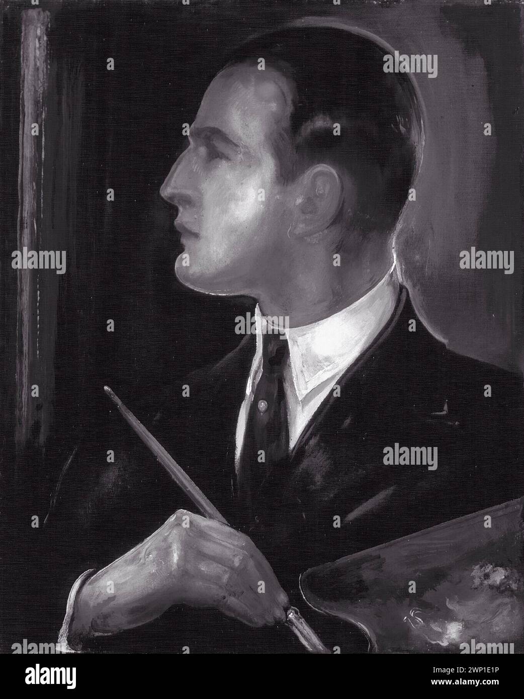 Self -portrait from pallets; Gwozdecki, Gustaw (1880-1935); around 1928 ...