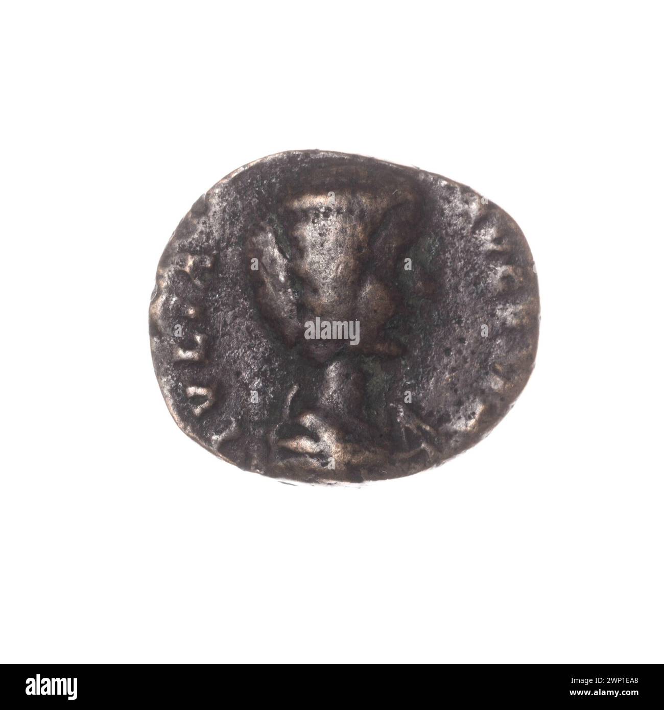 Roman denar coin depicting Empress Julia Domna (c.160-217) with bust ...