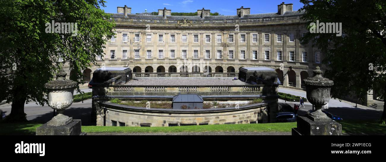 The Crescent building in the market town of Buxton, Peak District ...
