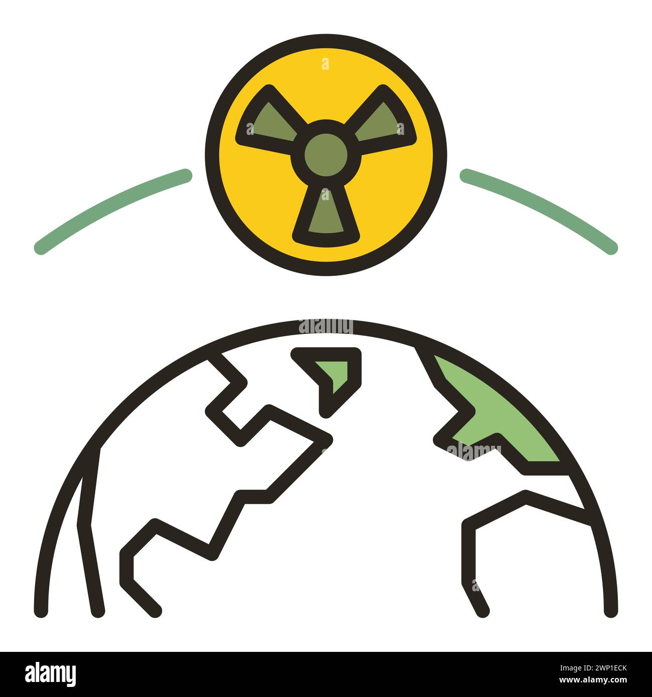 Earth Planet and Orbital Nuclear Weapon in Space vector concept colored ...