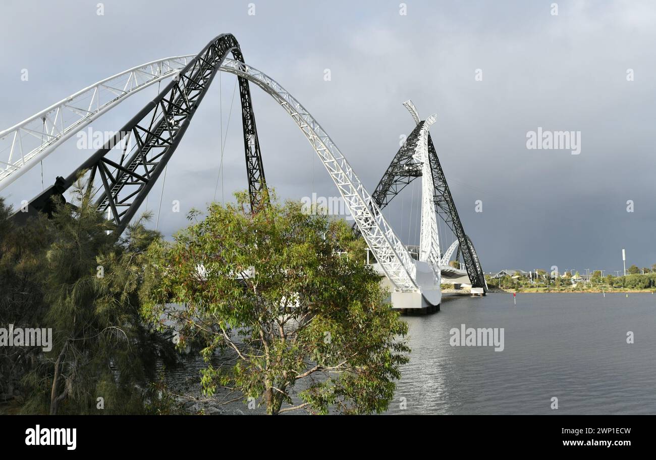 Matagarup Bridge Is A Suspension Pedestrian Bridge Crossing Over The Swan River In Perth