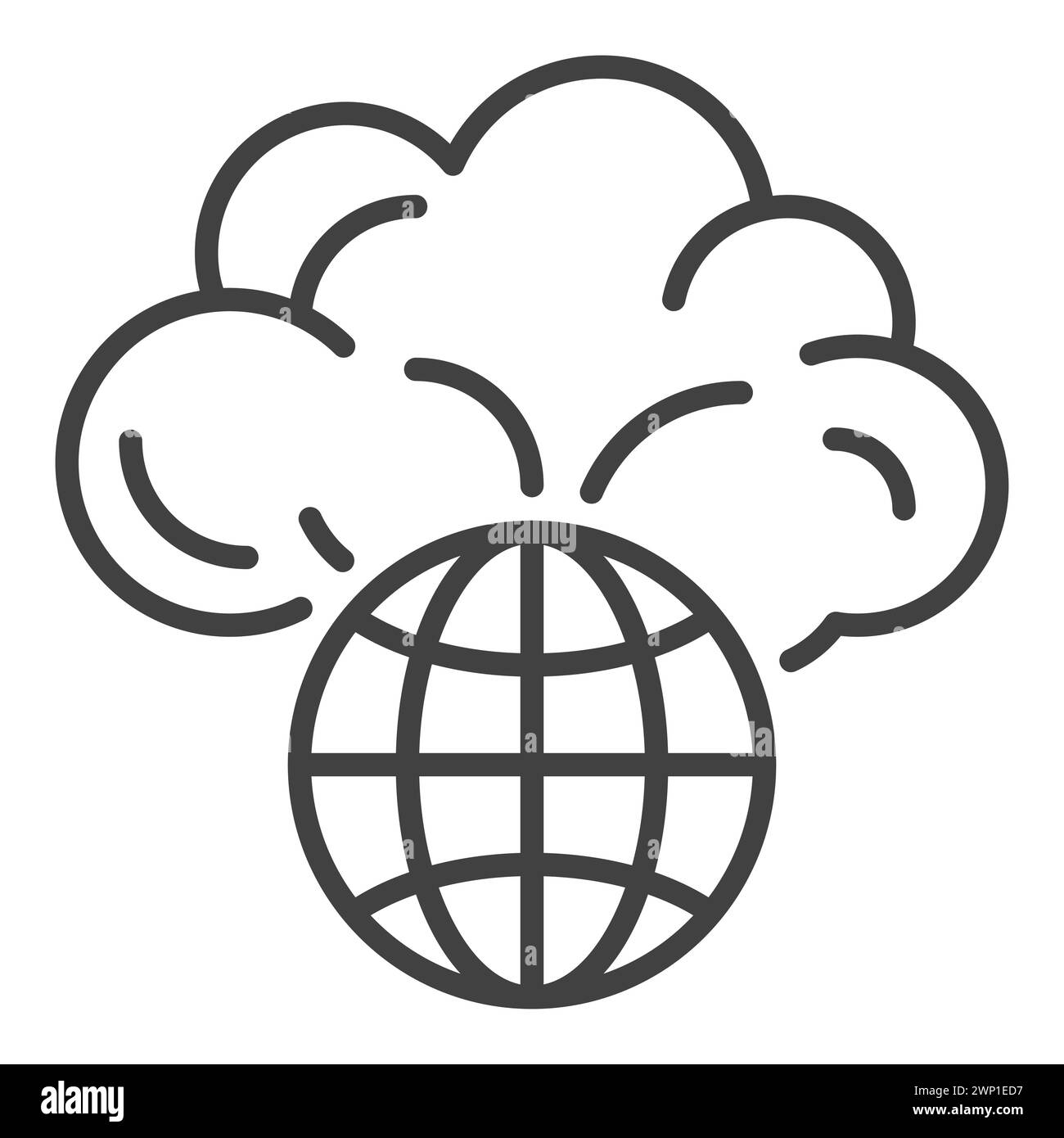 Earth Globe with Mushroom Cloud Explosion vector concept icon or symbol ...