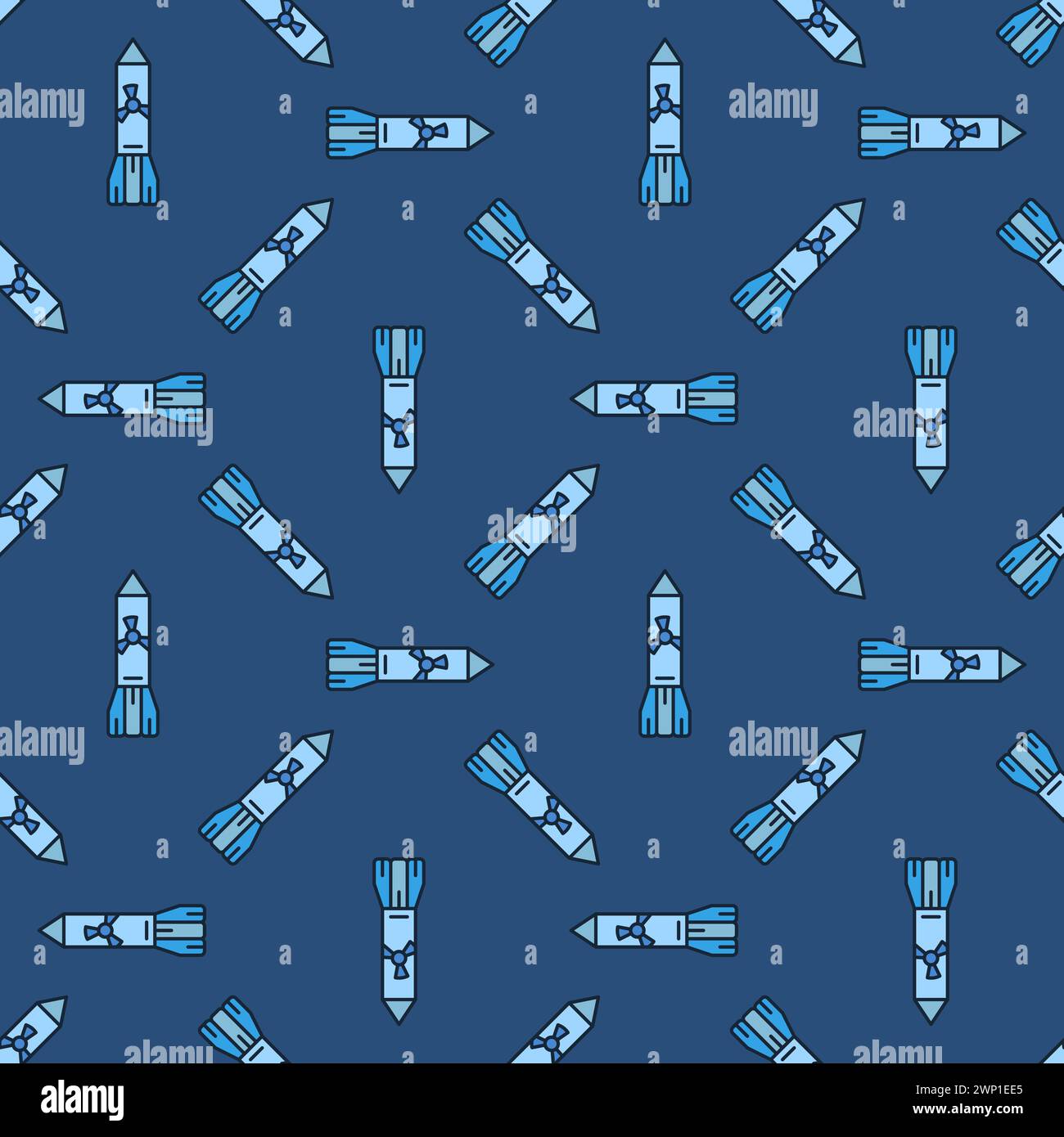 Missile or Rocket with Nuclear Bomb in Space vector concept colored ...