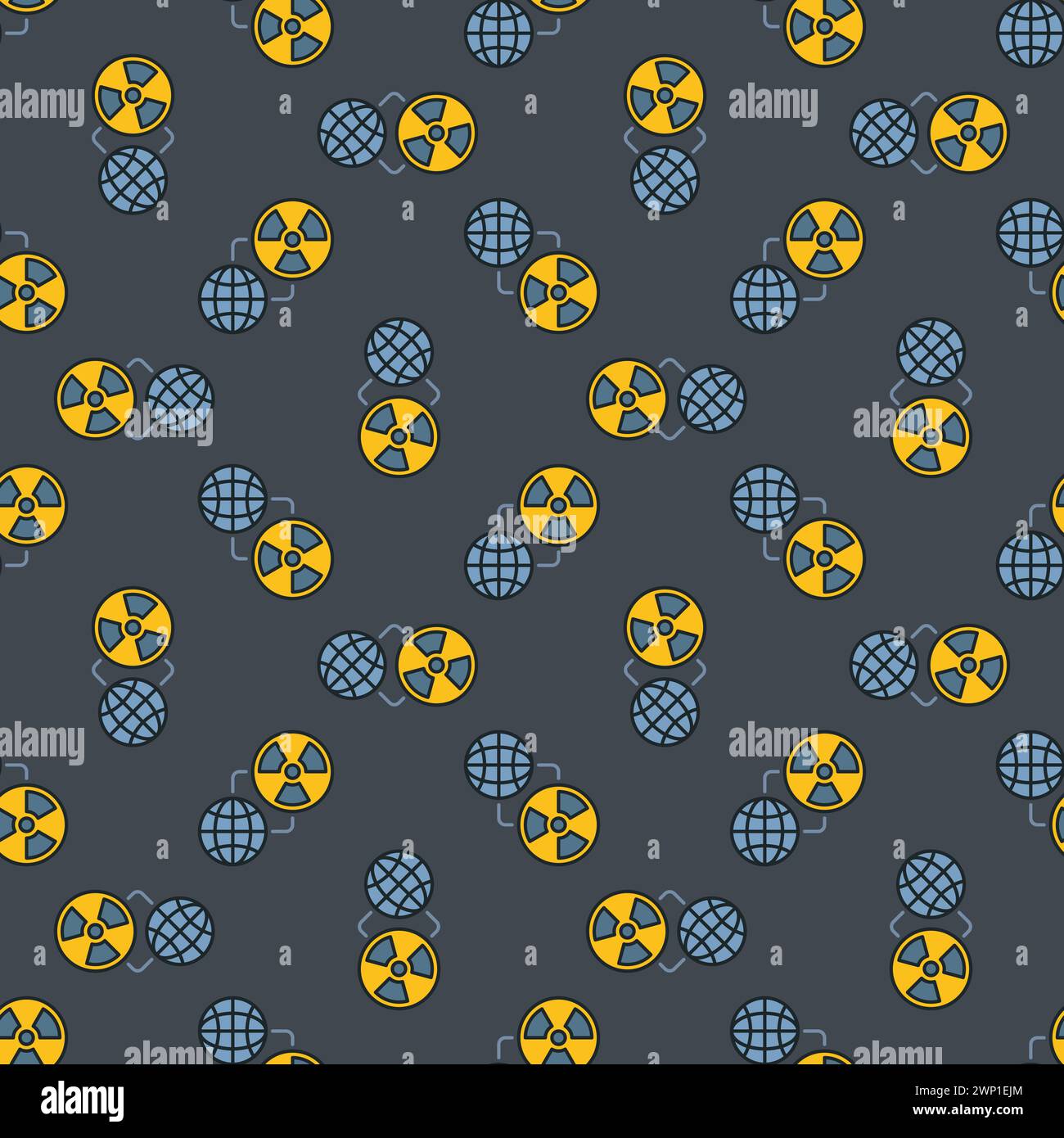 Nuclear Bomb in Space and Earth Globe vector concept colored seamless pattern Stock Vector Image ...