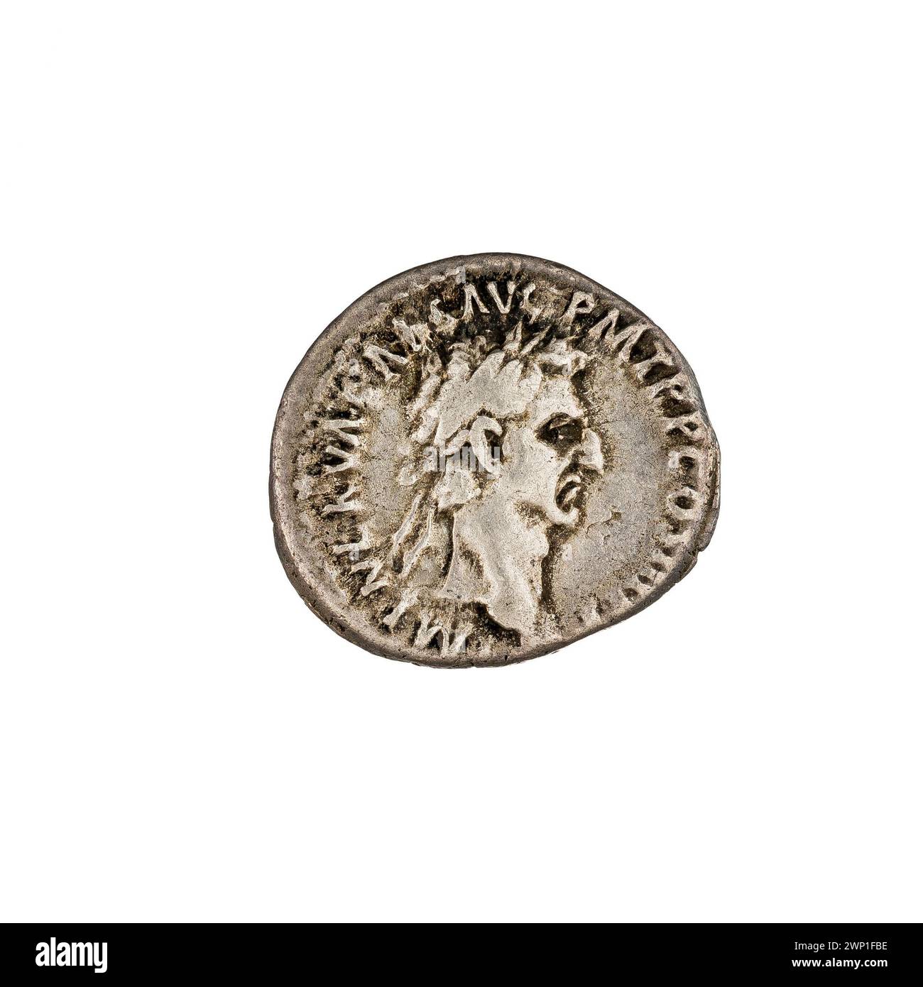 Denarius coin of Nerva (97 AD), depicting Aequitas holding balance ...