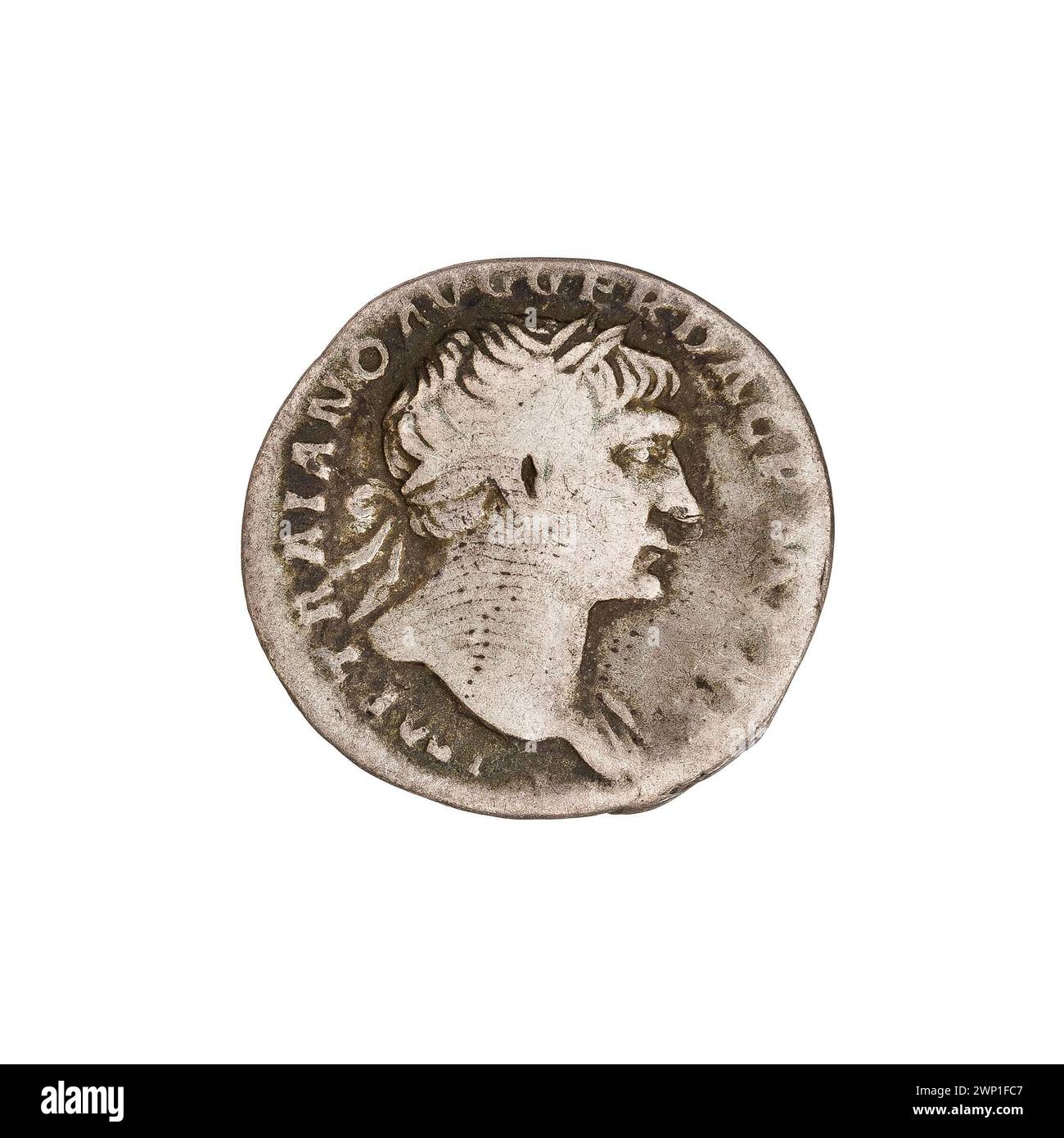 Roman denarius from 103-111 AD illustrating Aequitas with heads, horns ...