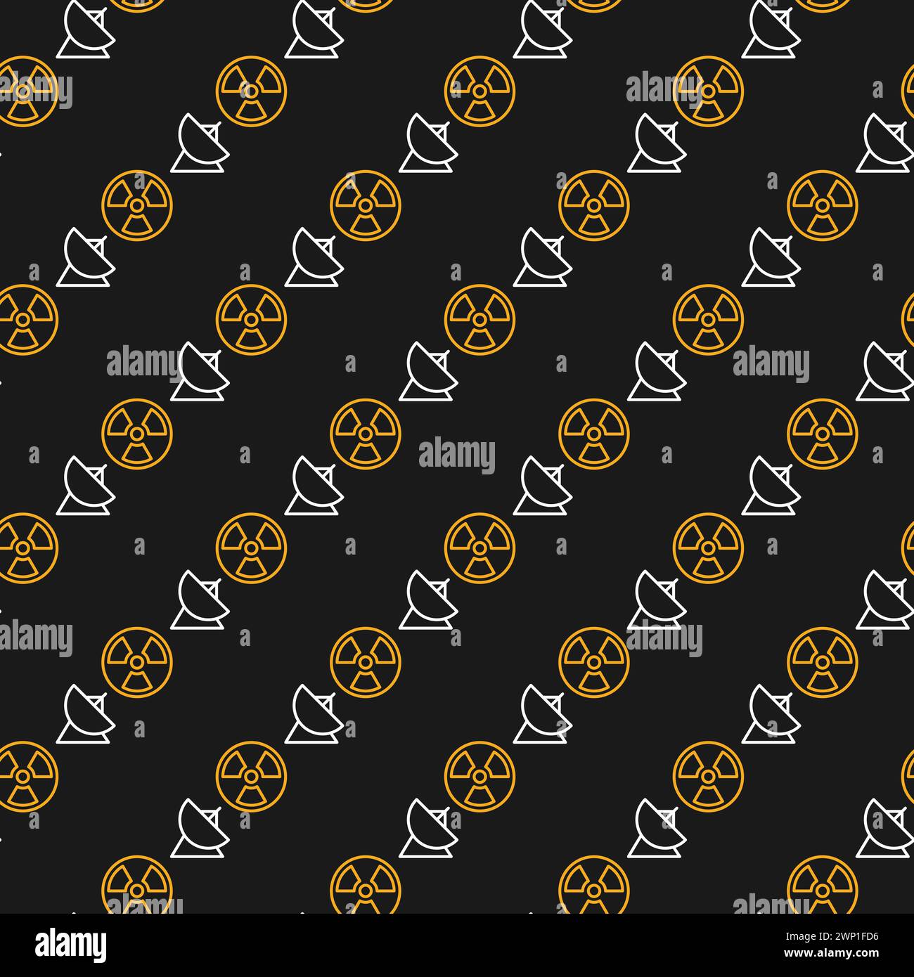 Parabolic Antenna and Radiation sign line seamless pattern - vector ...