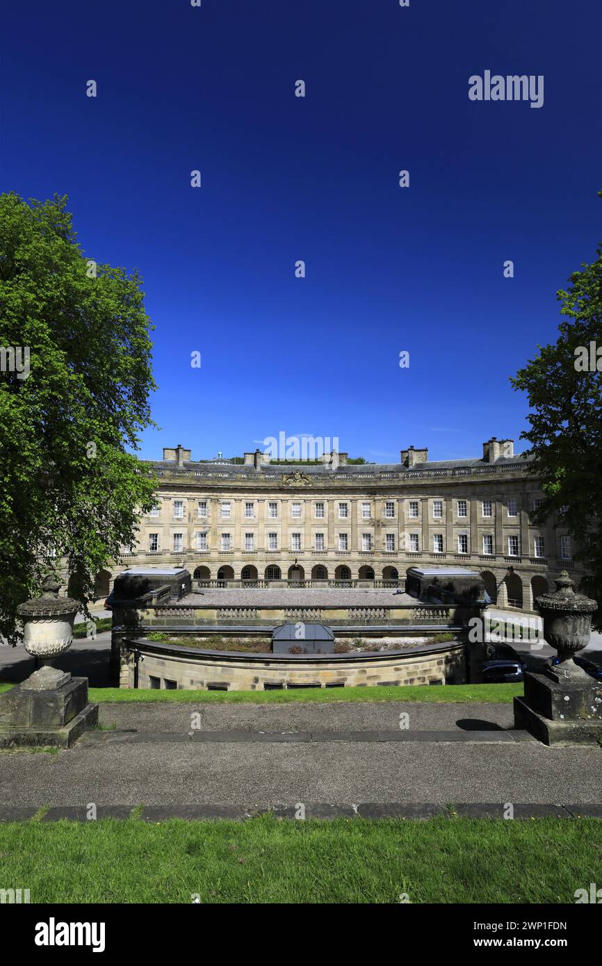 The Crescent building in the market town of Buxton, Peak District ...