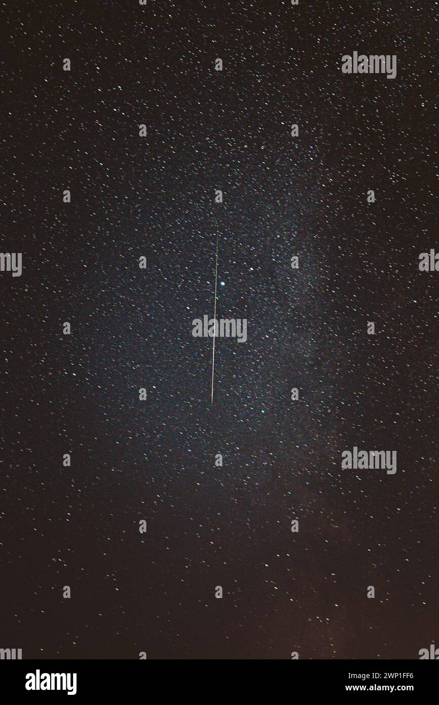 Real Night Sky Stars With Milky Way Galaxy. Natural Starry Sky ...