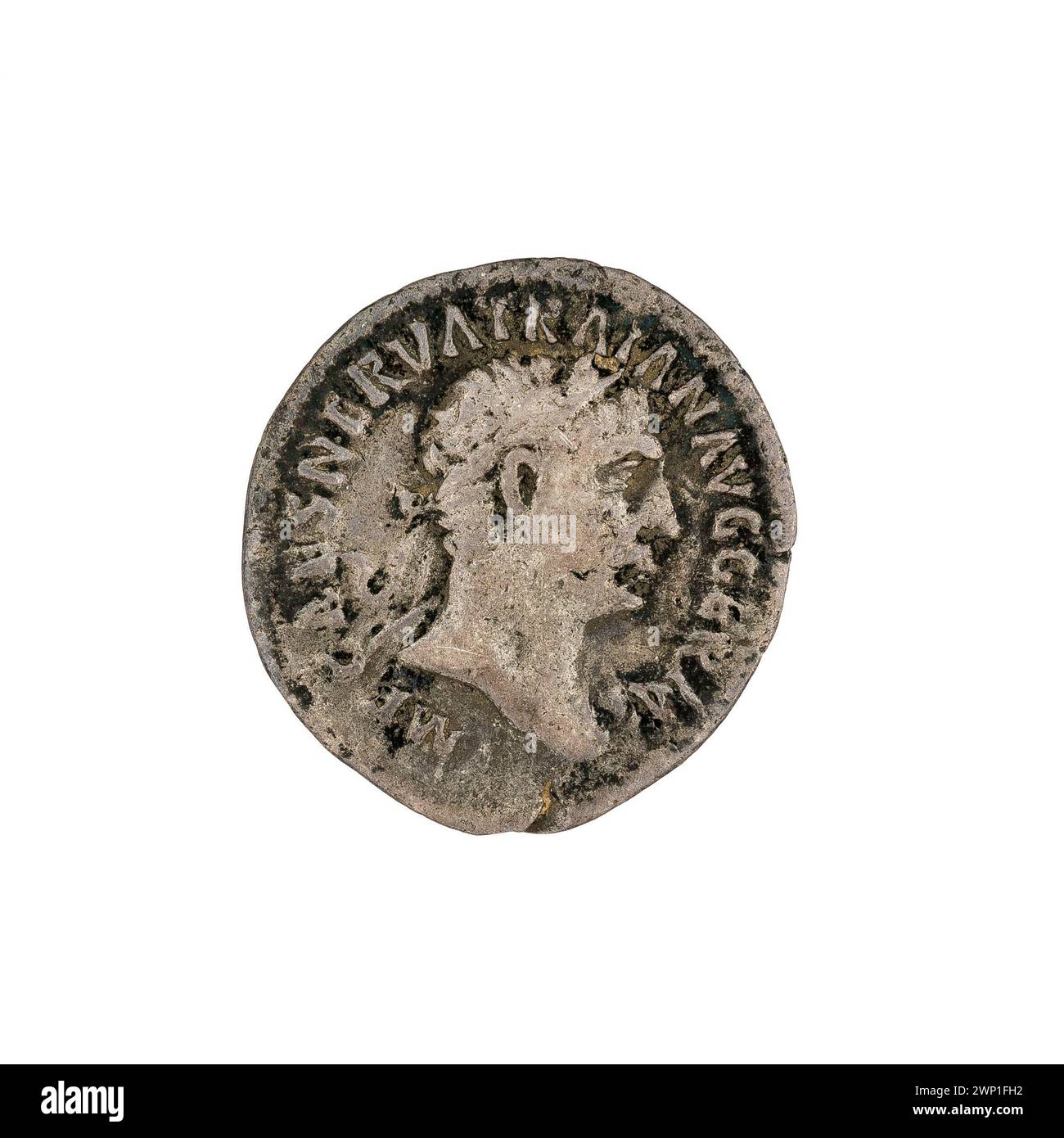 A denarius from 100 CE showing Pax, with heads, abundance horns, and ...