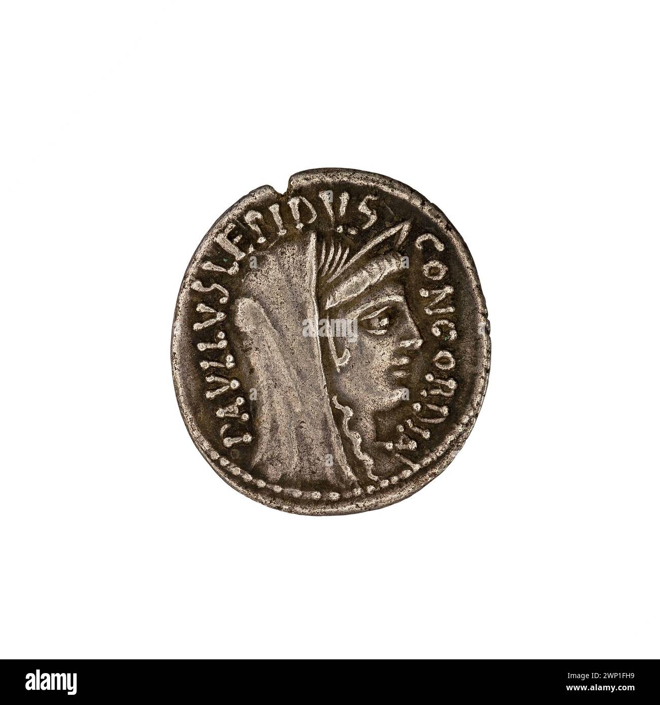 Silver denarius of L. Aemilius Lepidus Paullus minted 62 BC depicting ...