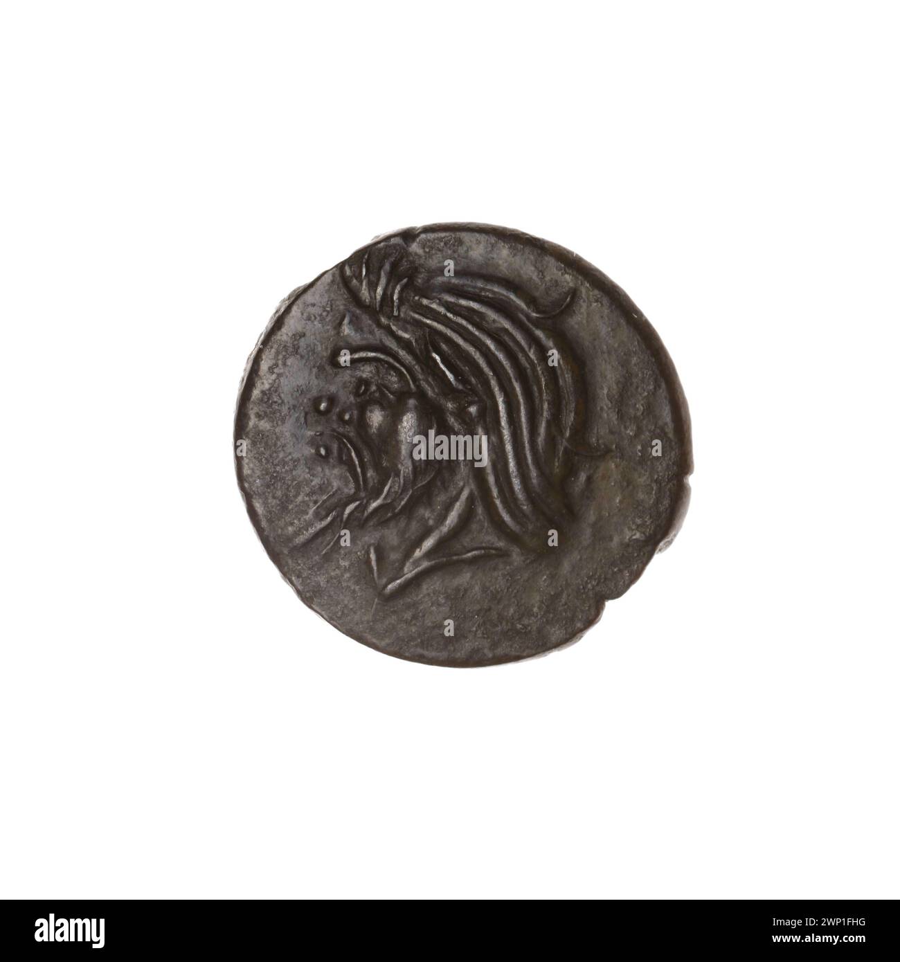 Pantikapaion bronze coin, 3rd century BC, depicting a satyr and bull's ...