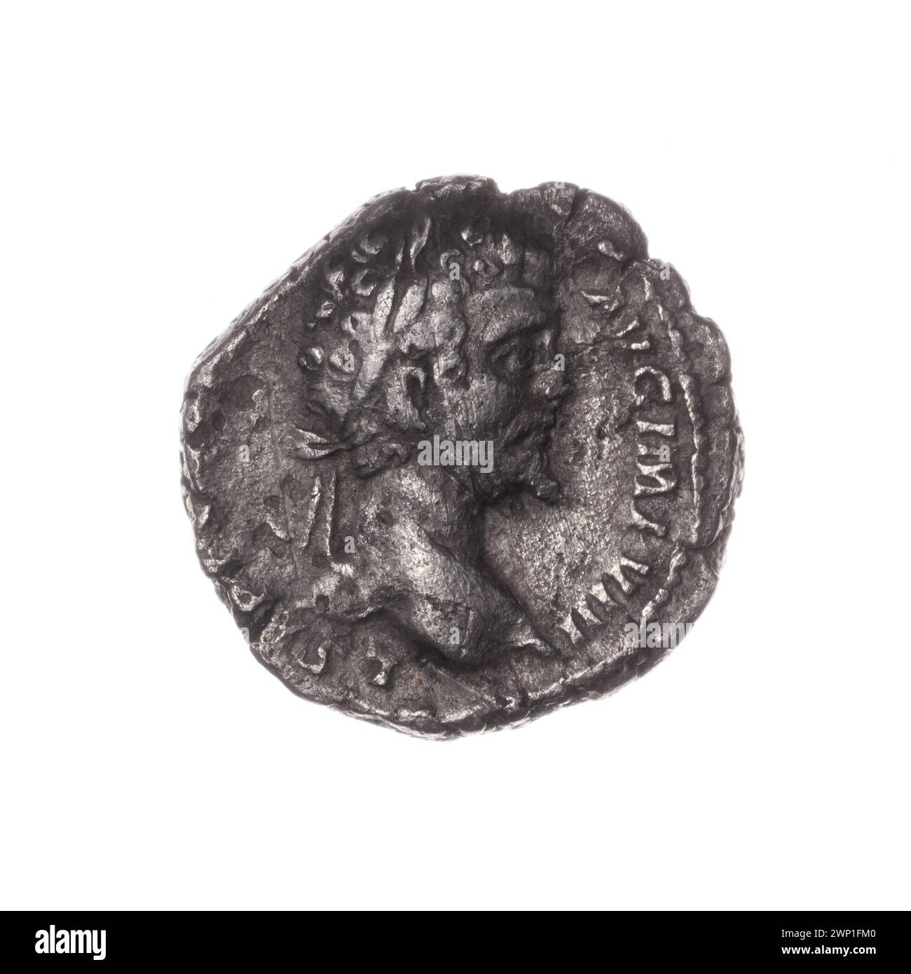 A Roman denarius from 196-197 featuring Emperor Septimius Severus with ...