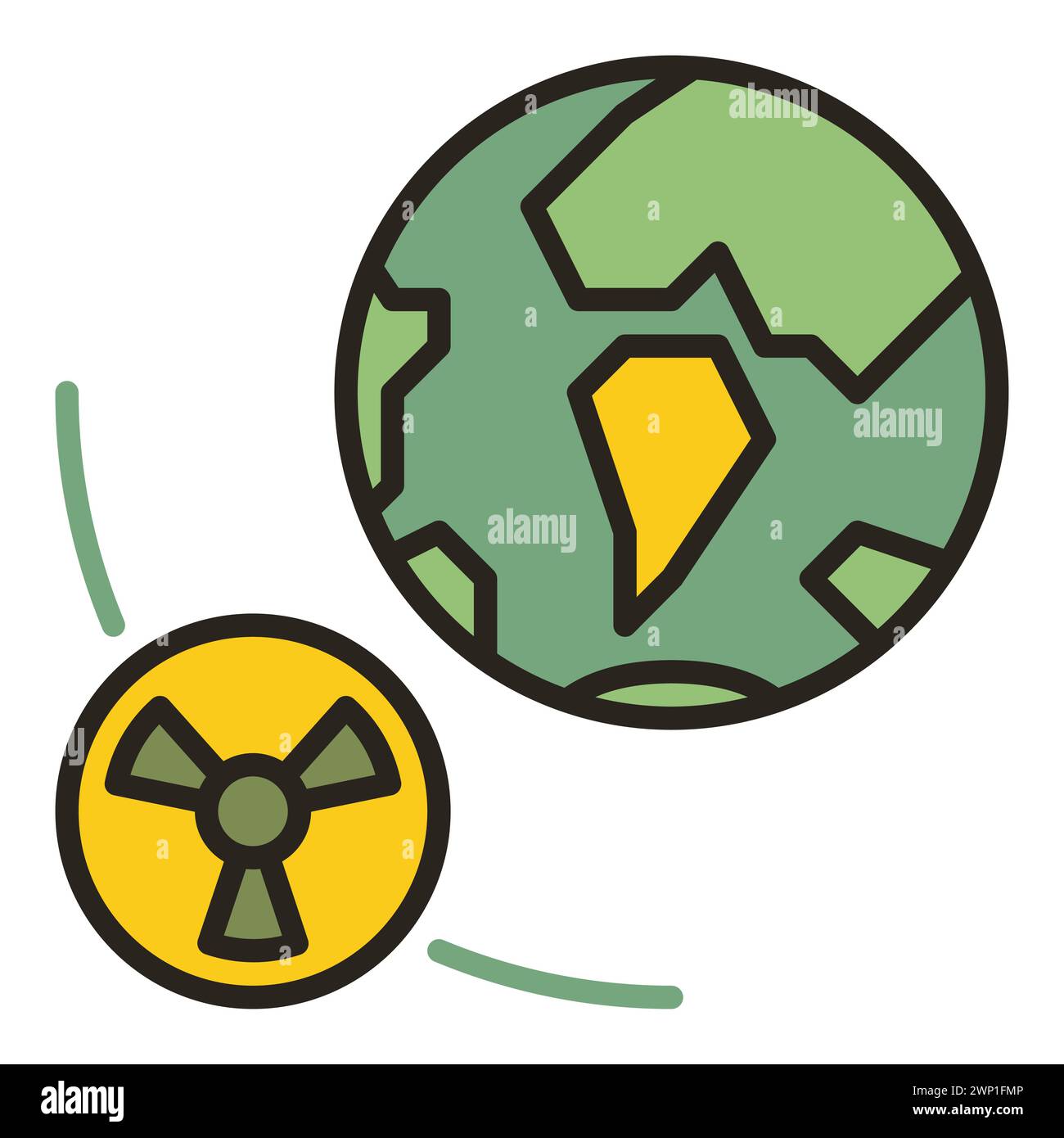 Nuclear Orbital Bomb in Space and Earth vector concept colored icon or ...