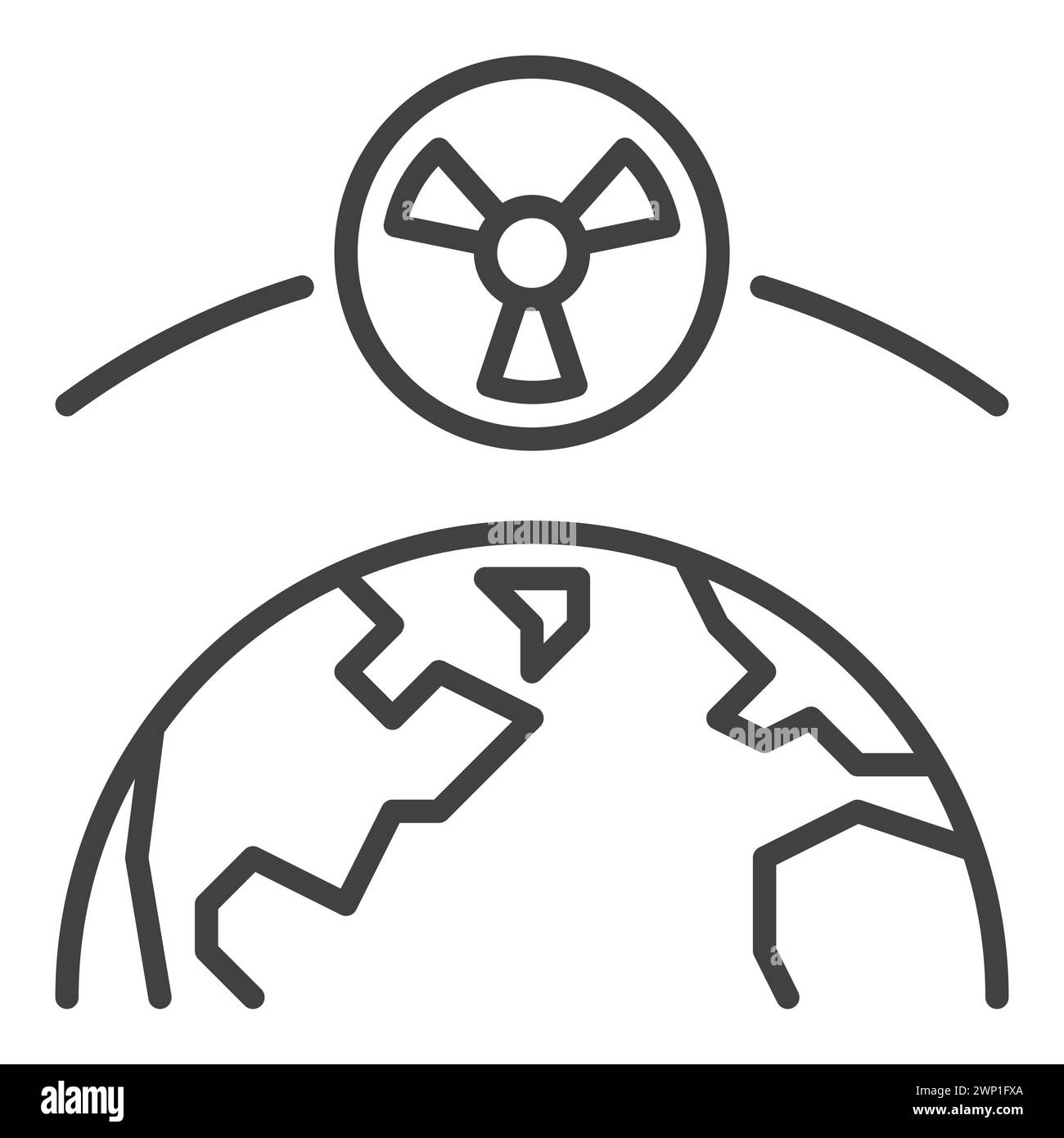 Orbital Nuclear Weapon in Space and Earth vector concept outline icon ...