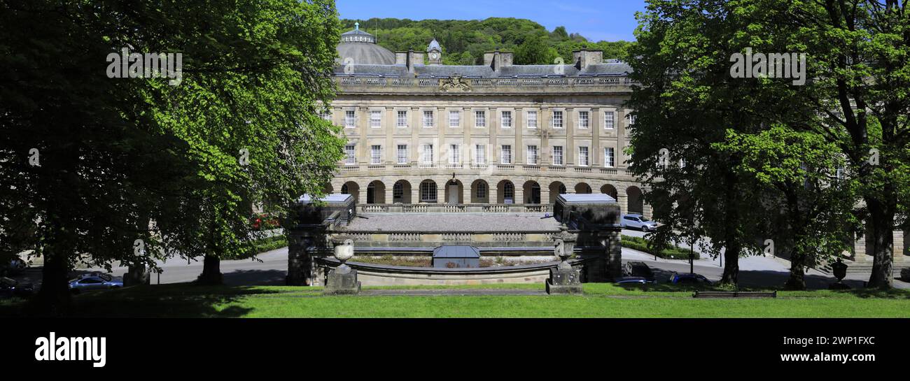 The Crescent building in the market town of Buxton, Peak District ...