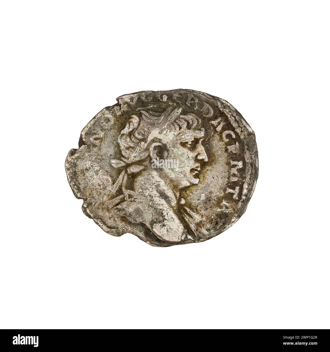 Denarius minted 103-111 AD featuring Aequitas with heads, horns of ...