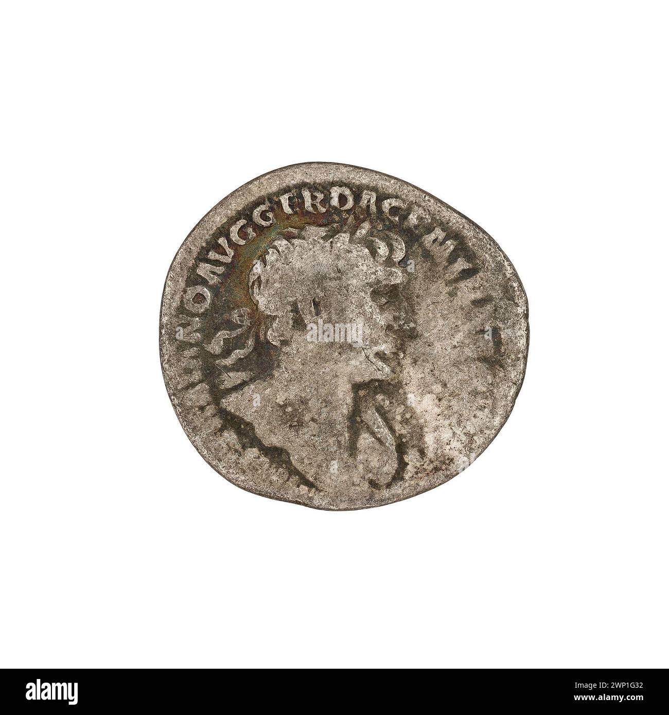 This 101-102 AD denarius features Roman heads, prisoners, trophies, and ...