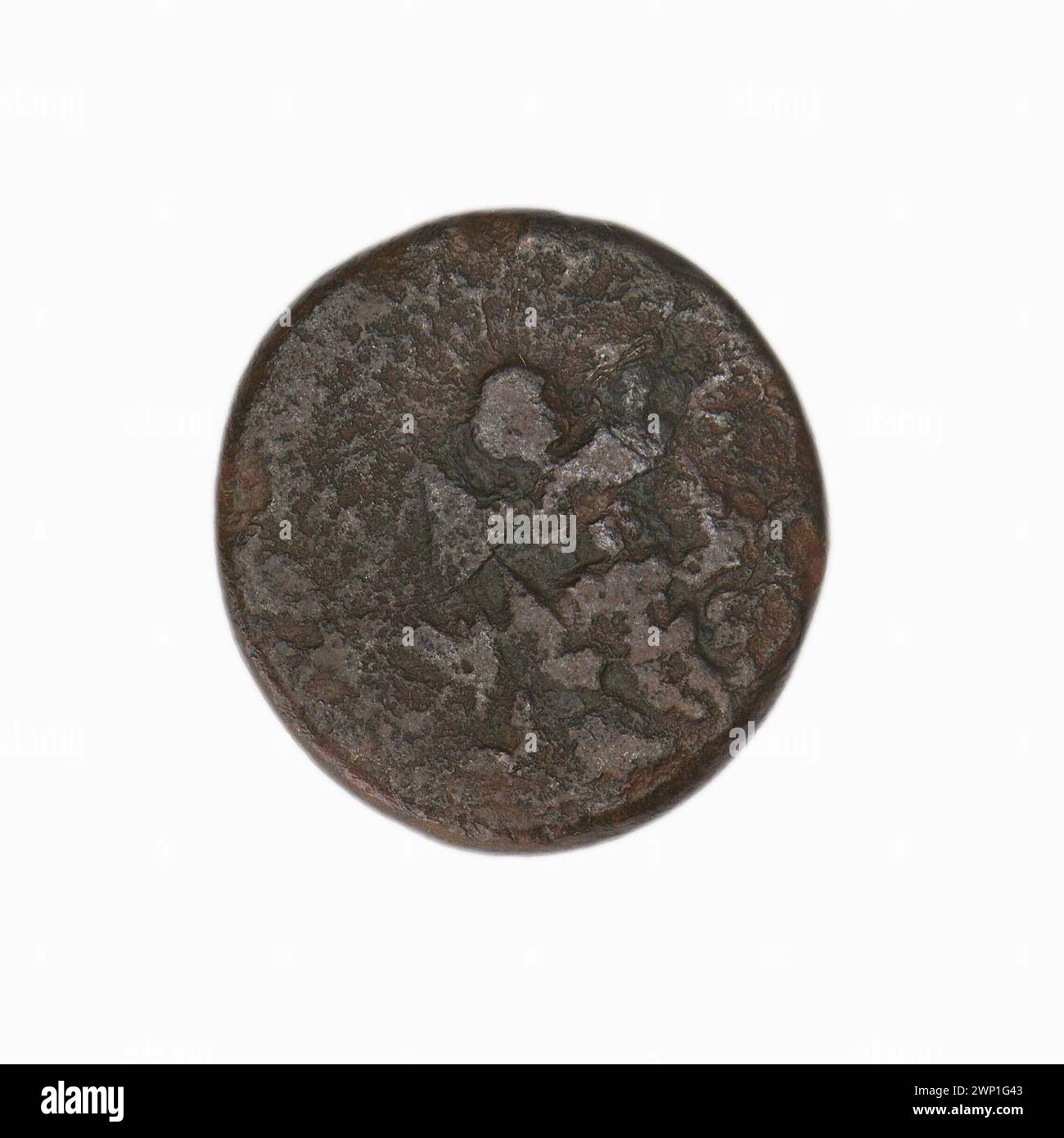 Brown coin from Fanagoria, 2nd century BC, depicting a satyr with ...