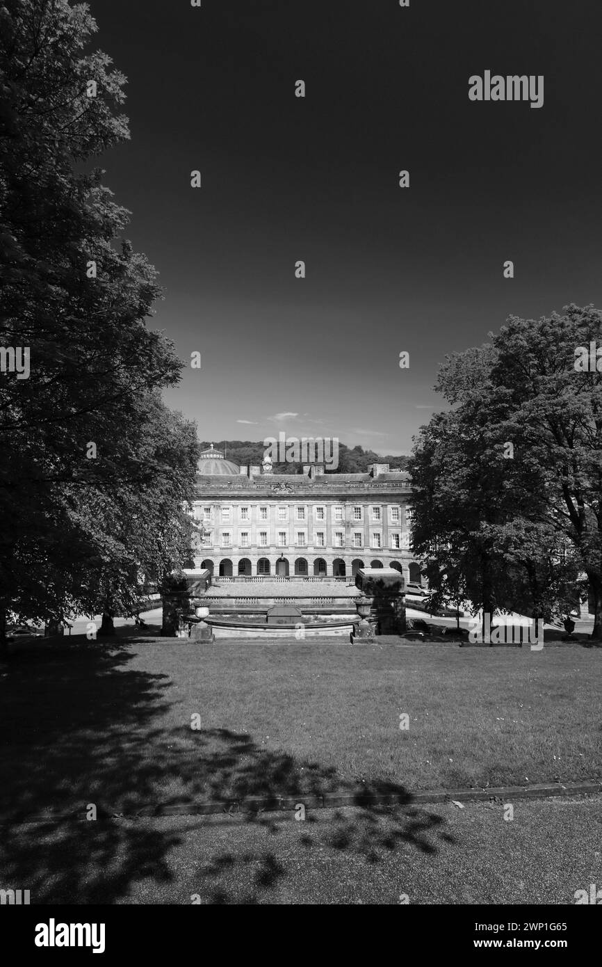 The Crescent building in the market town of Buxton, Peak District ...