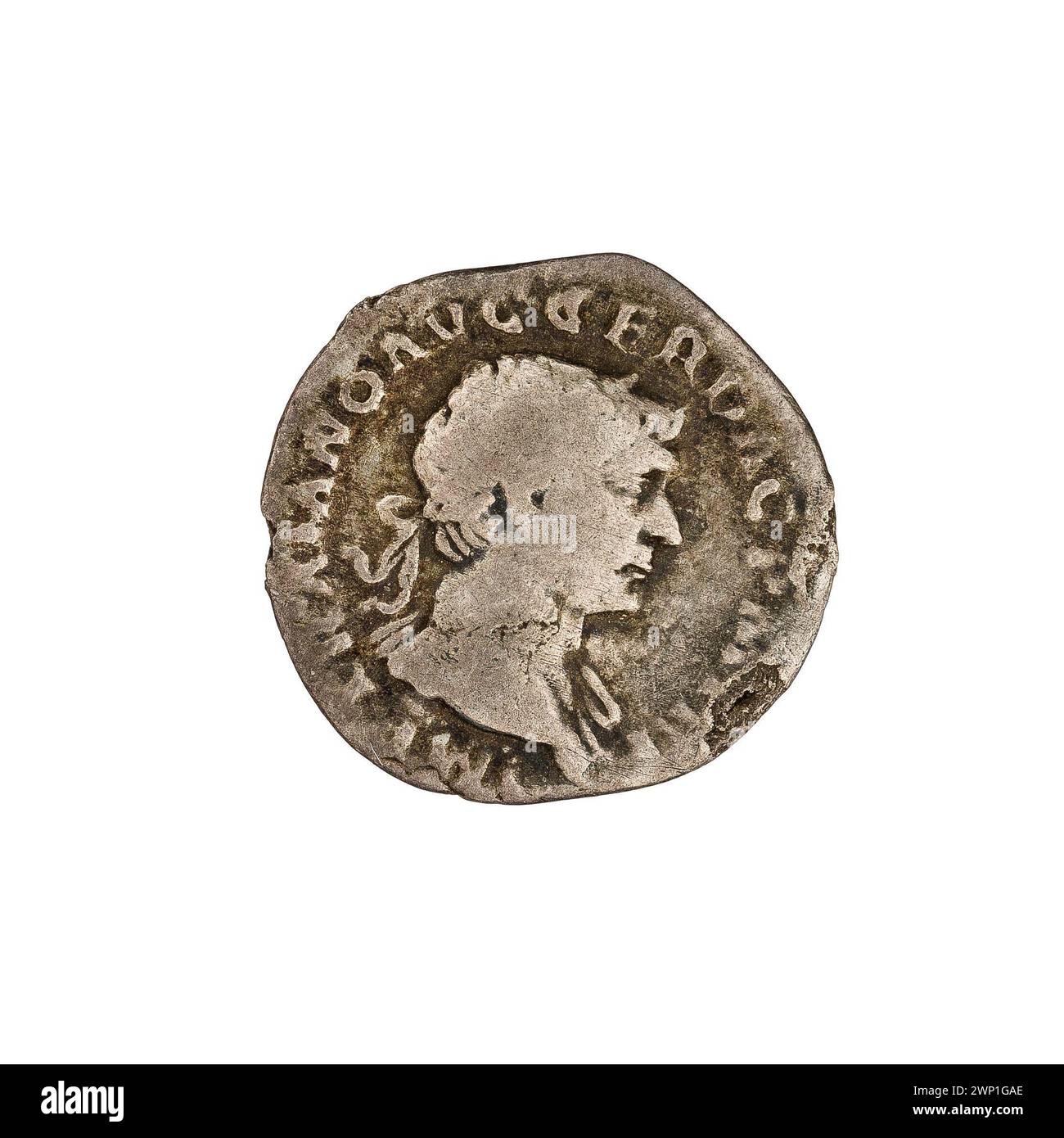 Denarius coin from 103-111 depicting Aequitas with heads, horns of ...
