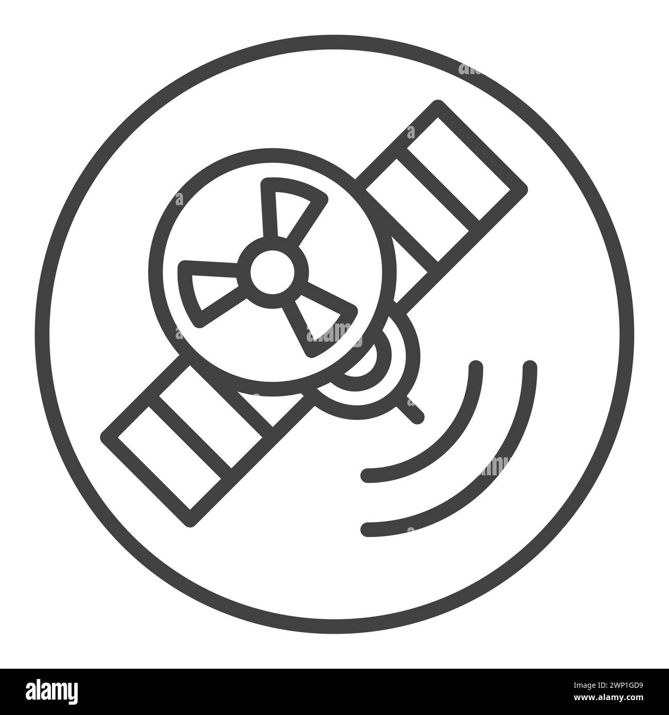 Satellite with Radiation symbol vector Nuclear Weapon in Space concept ...