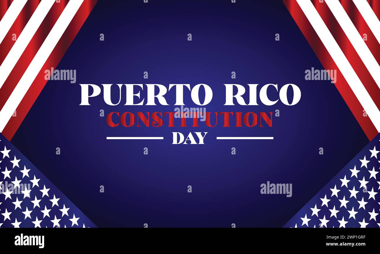 Puerto Rico Constitution Day With Usa flag illustration design Stock ...