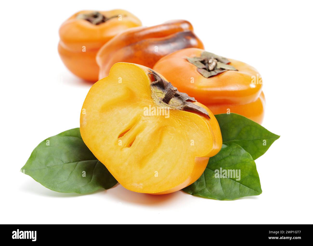 persimmon on a white background Stock Photo - Alamy