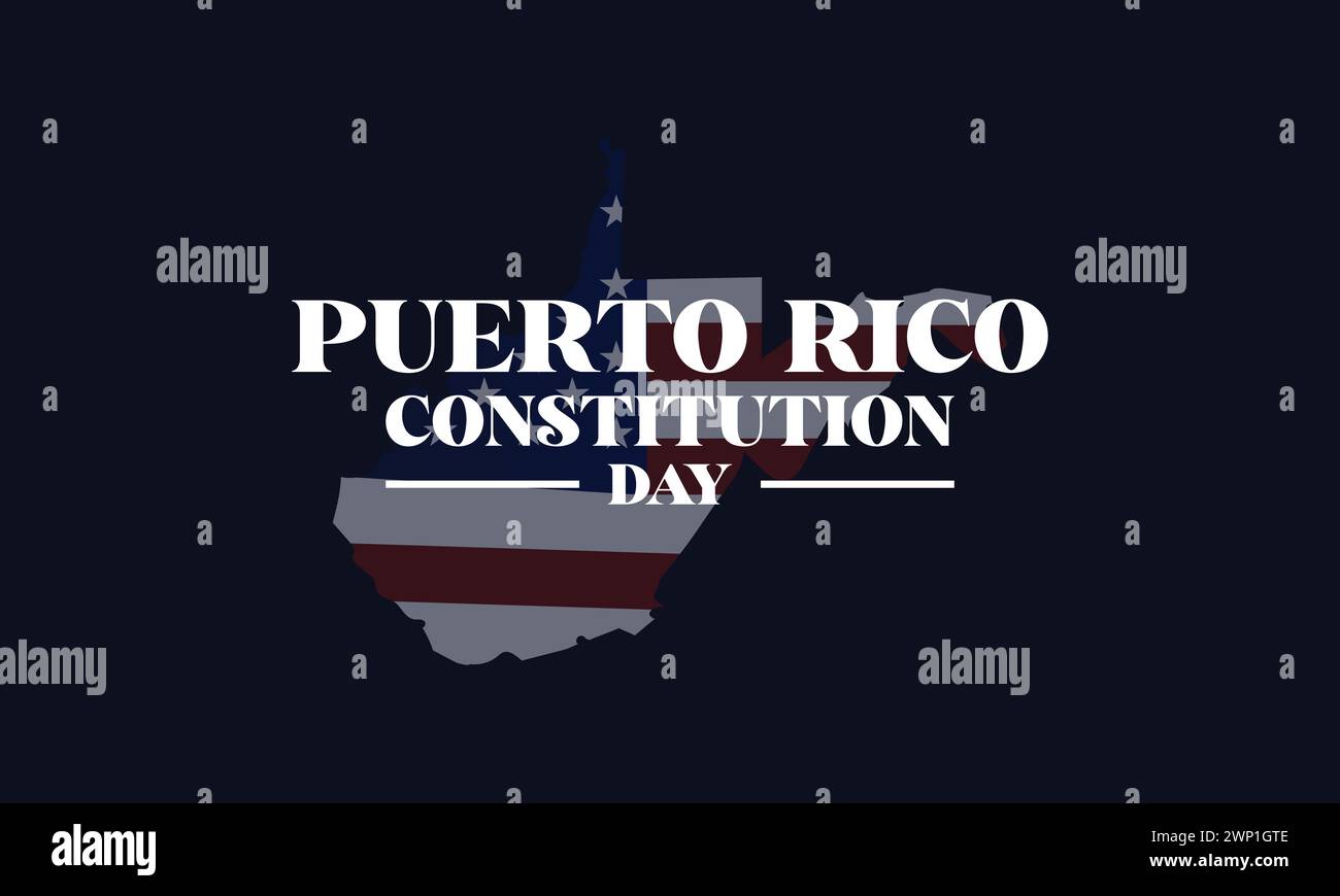 Puerto Rico Constitution Day With Usa flag illustration design Stock ...