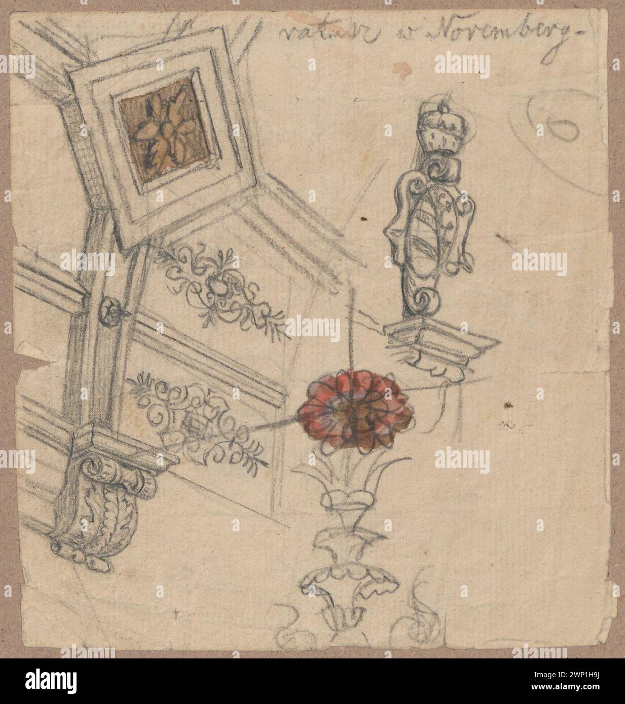 This study by Aleksander Lesser (1835-1884) presents architectural ...