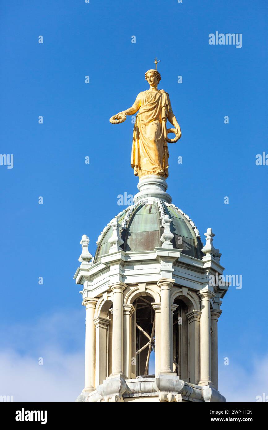 View of statue representing Fame, on top of central octagonal dome of ...