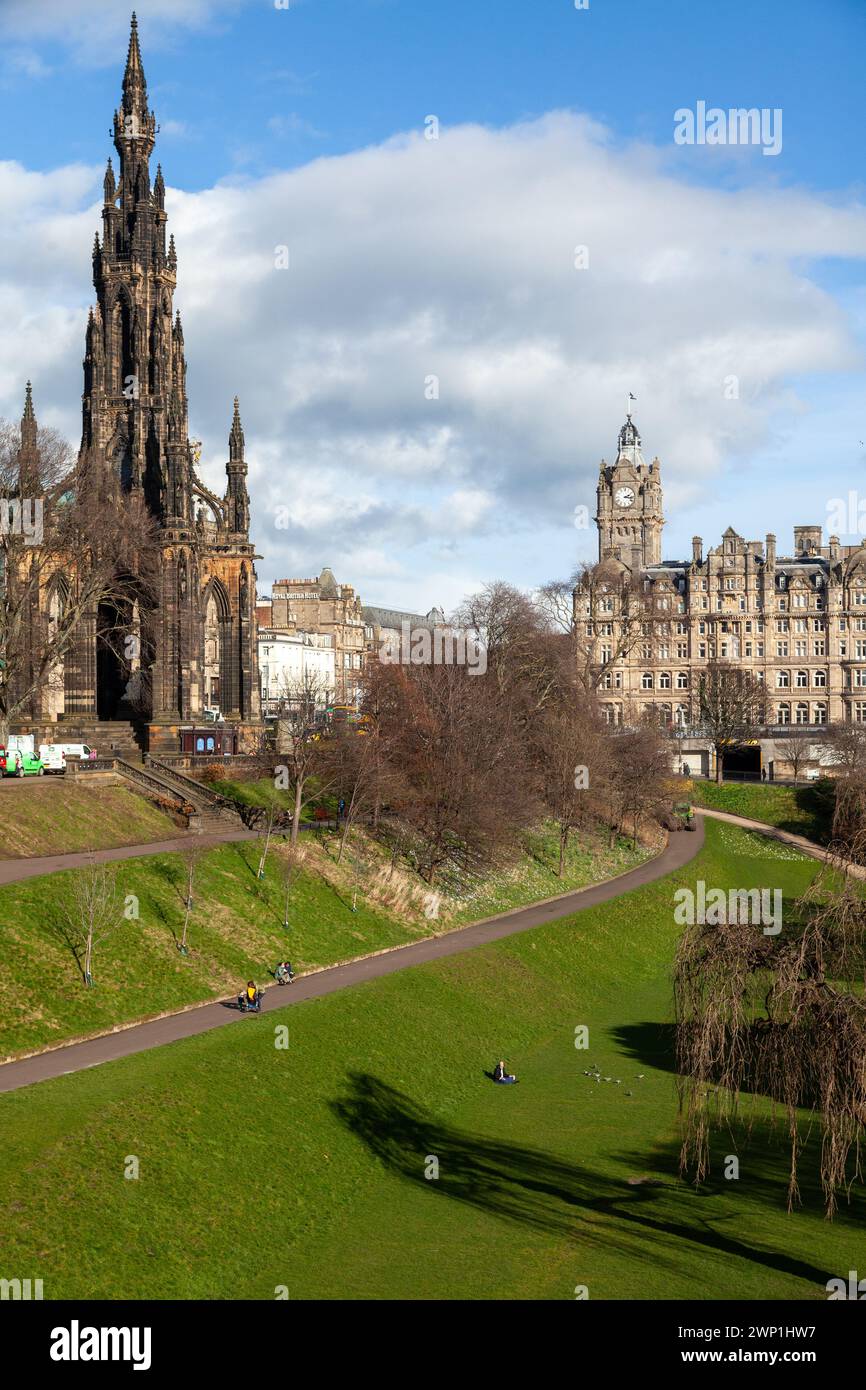 Princess Street Gradens with the Scott Monument and the Balmoral Hotel ...