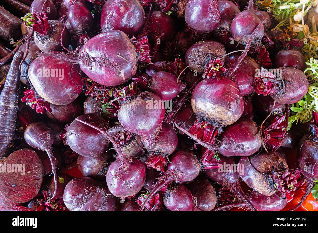 red beetroot on the market stall Stock Photo - Alamy