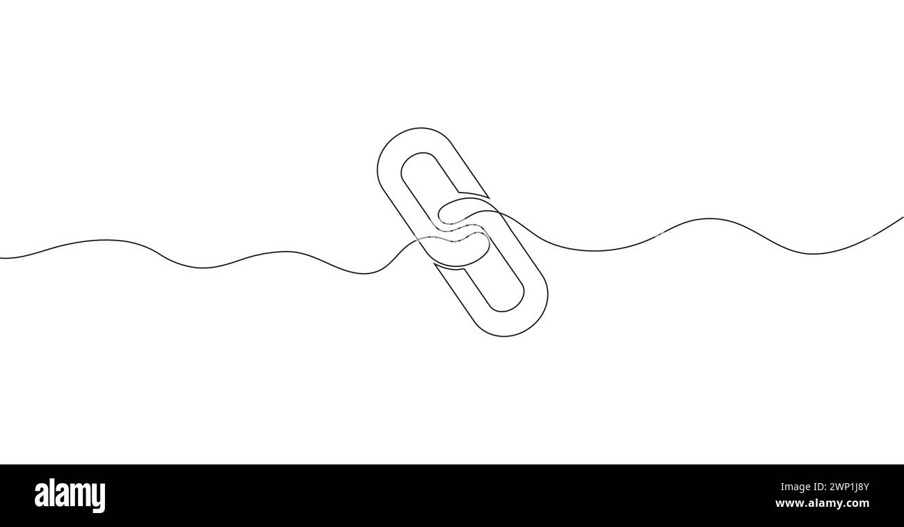 Chain line continuous vector. Linear drawing of chain. illustration ...