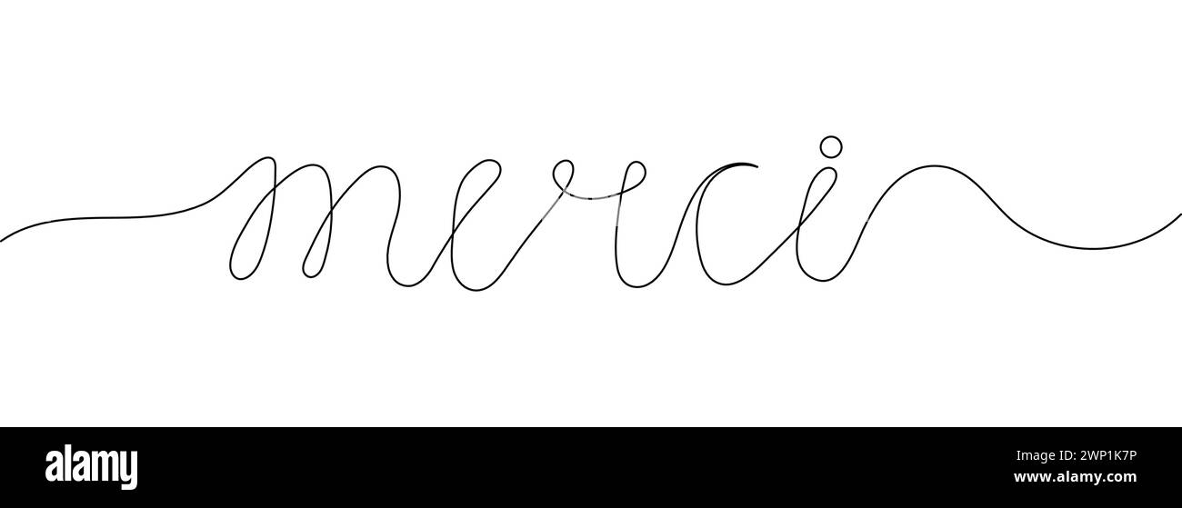 Merci as continuous line drawing style Stock Vector Image & Art - Alamy