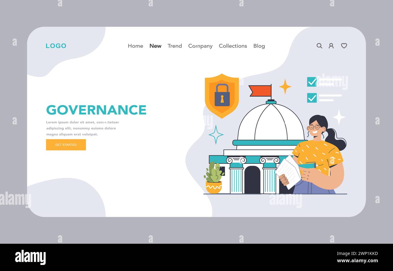 Governance in Action web or landing. Character outside institution ...