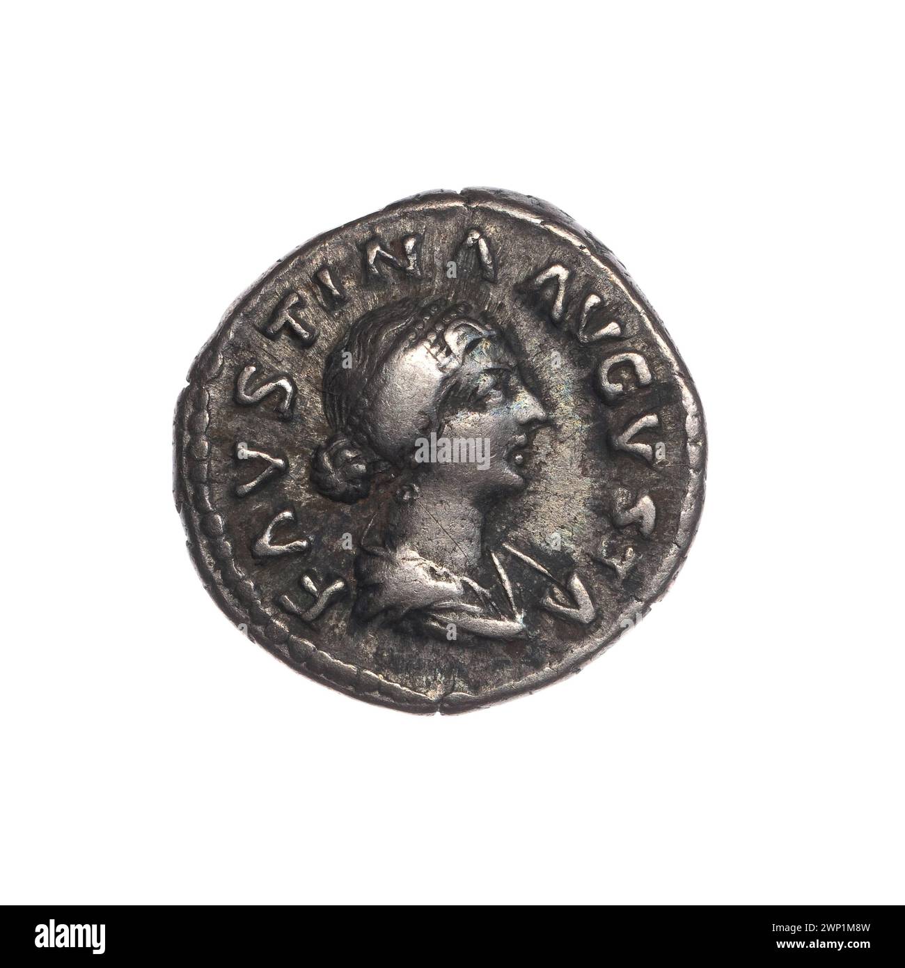 Denarius minted 161-176 depicting Marcus Aurelius and Faustina II ...