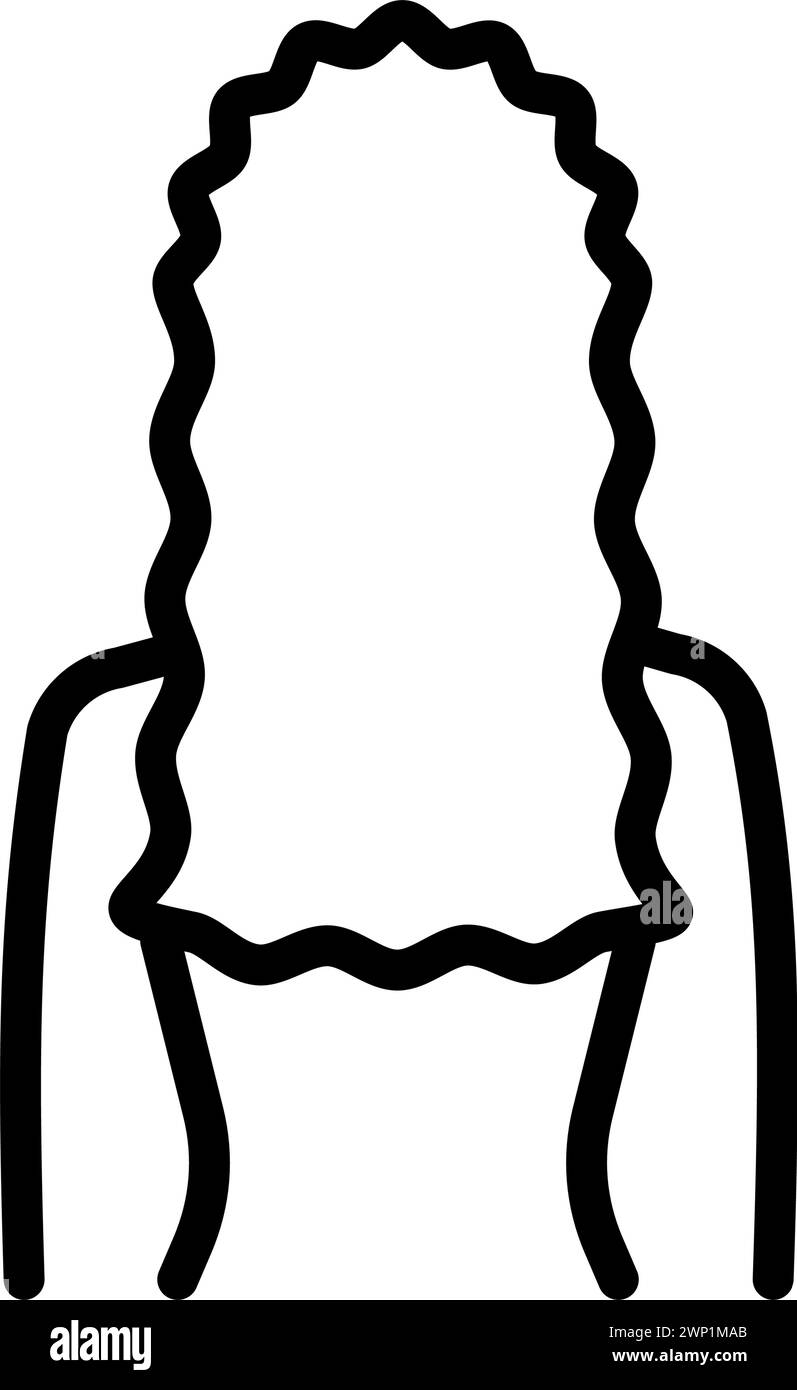 Curling hair icon. Linear vector illustration from beauty collection ...