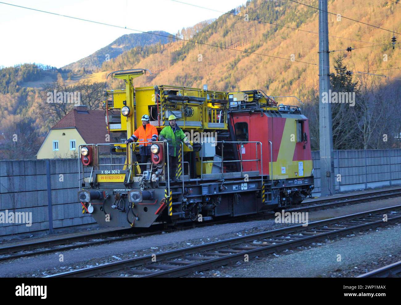 repair of the overhead contact line at the railroad tracks repair of ...