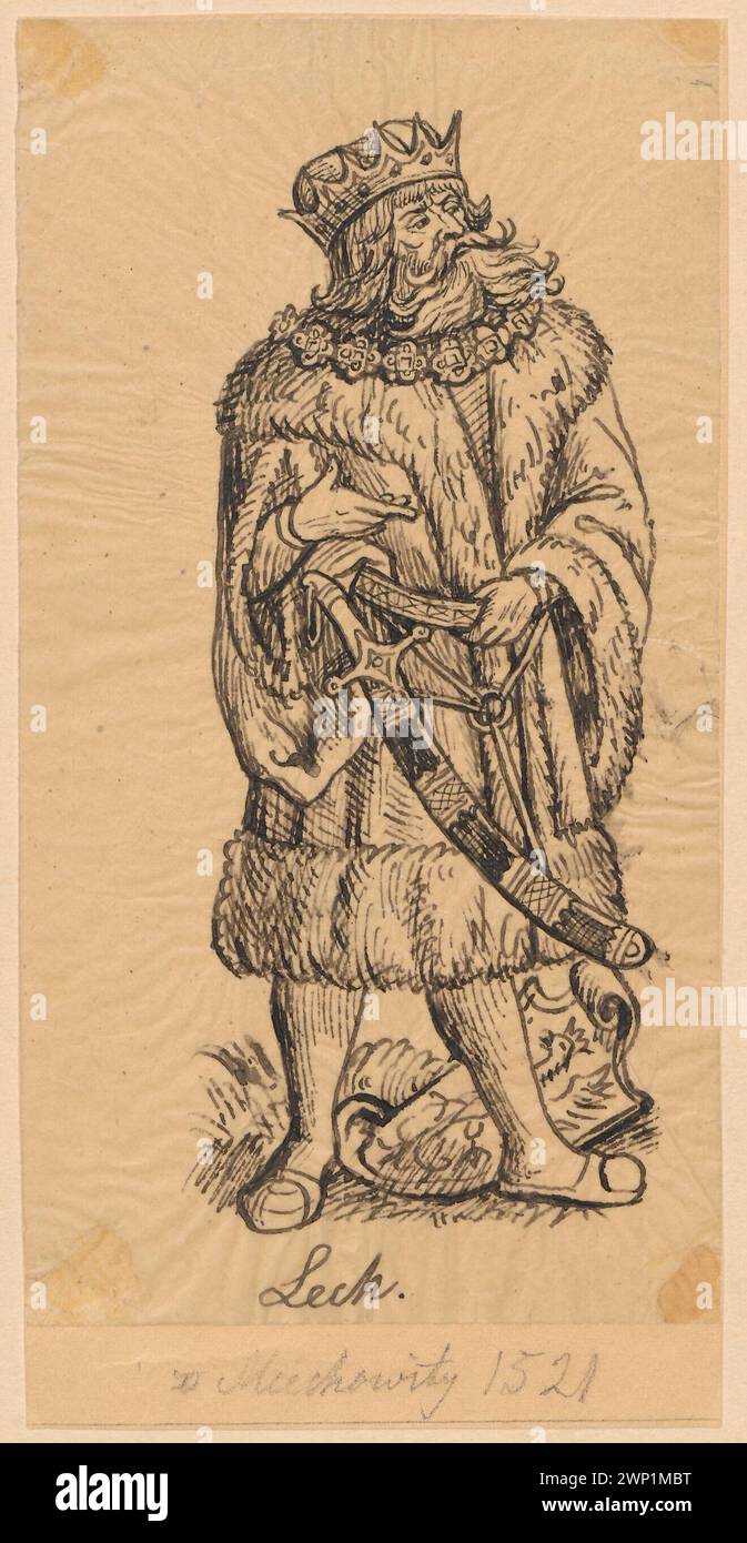 Portrait of Lech in a ceremonial costume and crown based on a 1521 ...