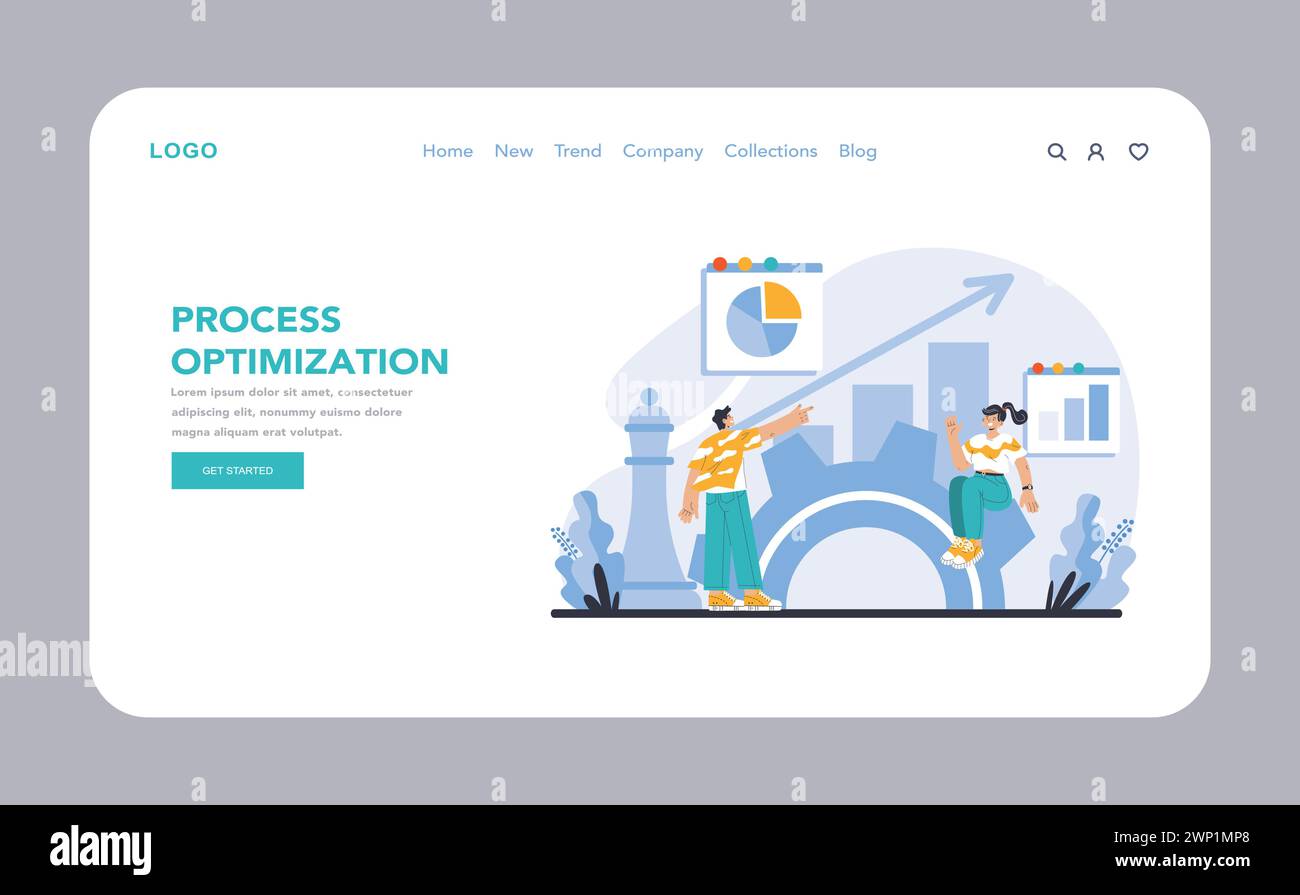 Process Optimization web or landing page. Refining operations for peak efficiency. Strategic use ...
