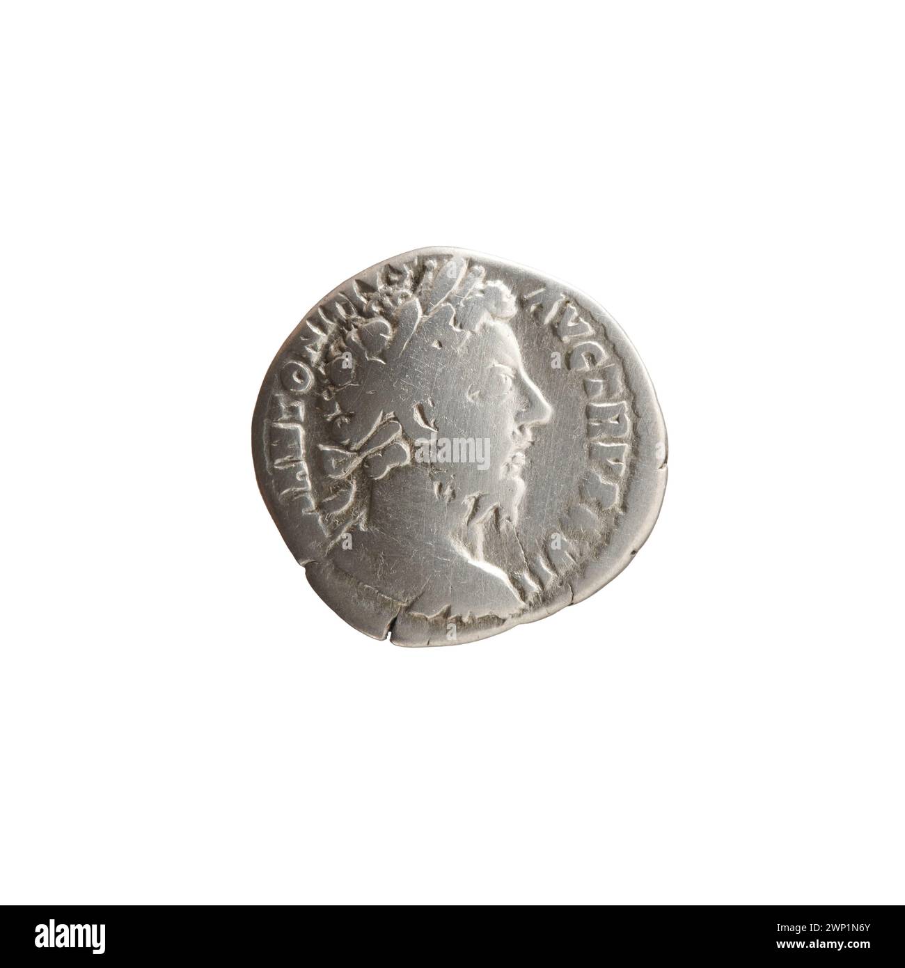Roman silver denarius issued 172-173 under Marcus Aurelius, showing ...