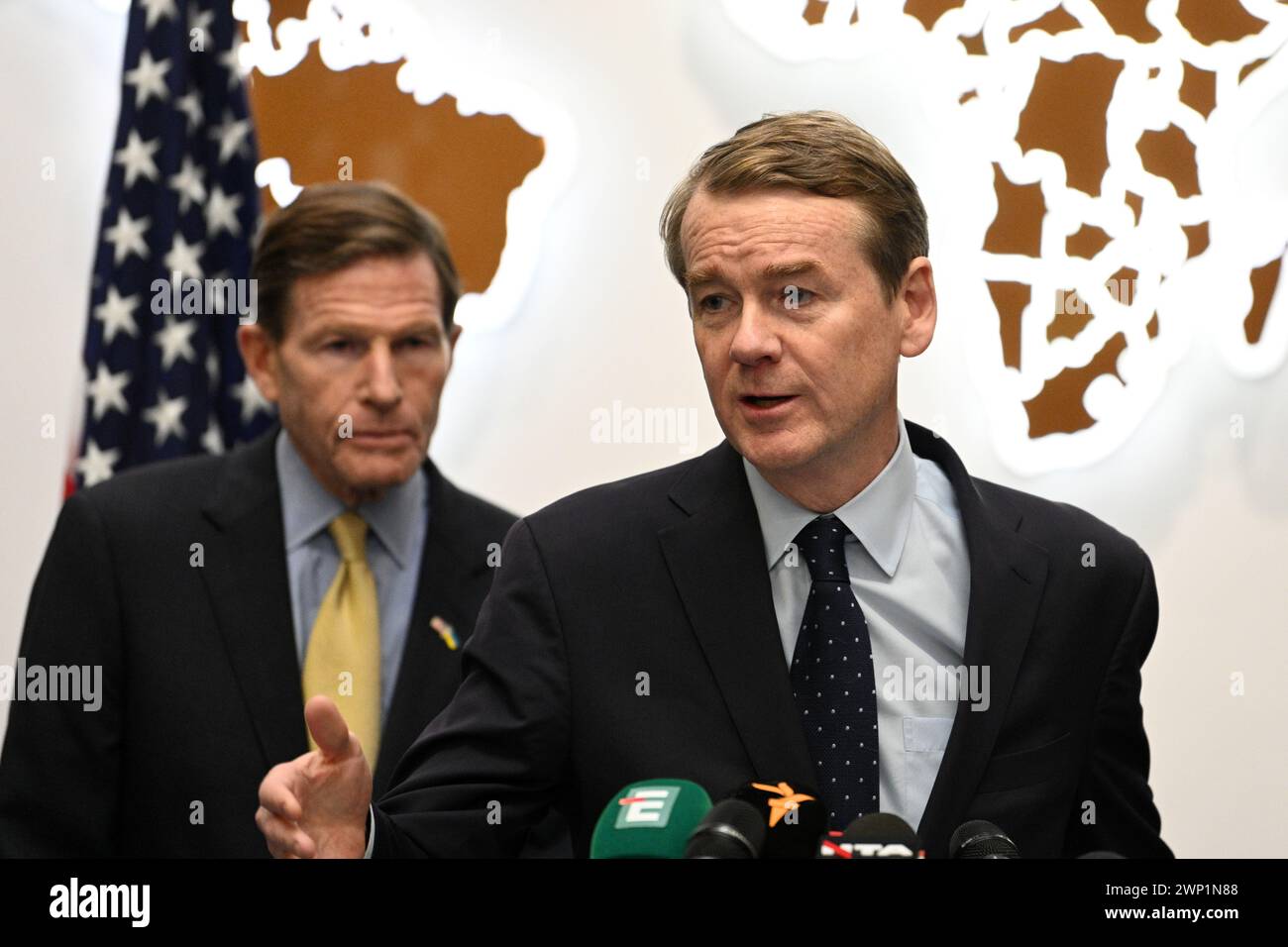 Lviv, Ukraine - February 23, 2024: US Senator Michael Bennet during a ...