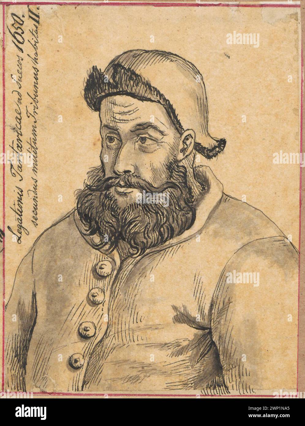 Portrait of a Tatar man from the 17th century based on engravings ...