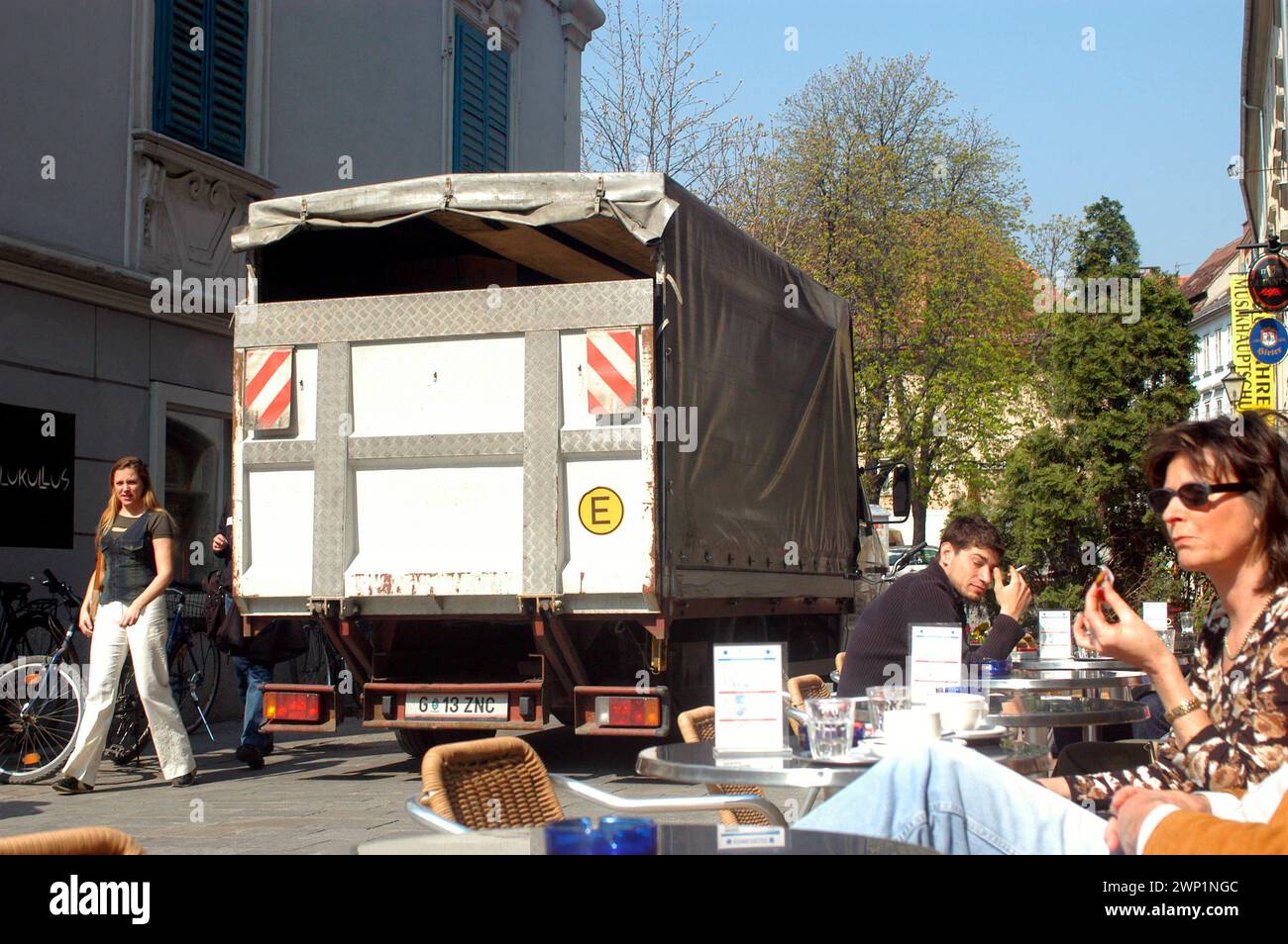 Truck traffic in the city, freight and transport in urban area Truck ...