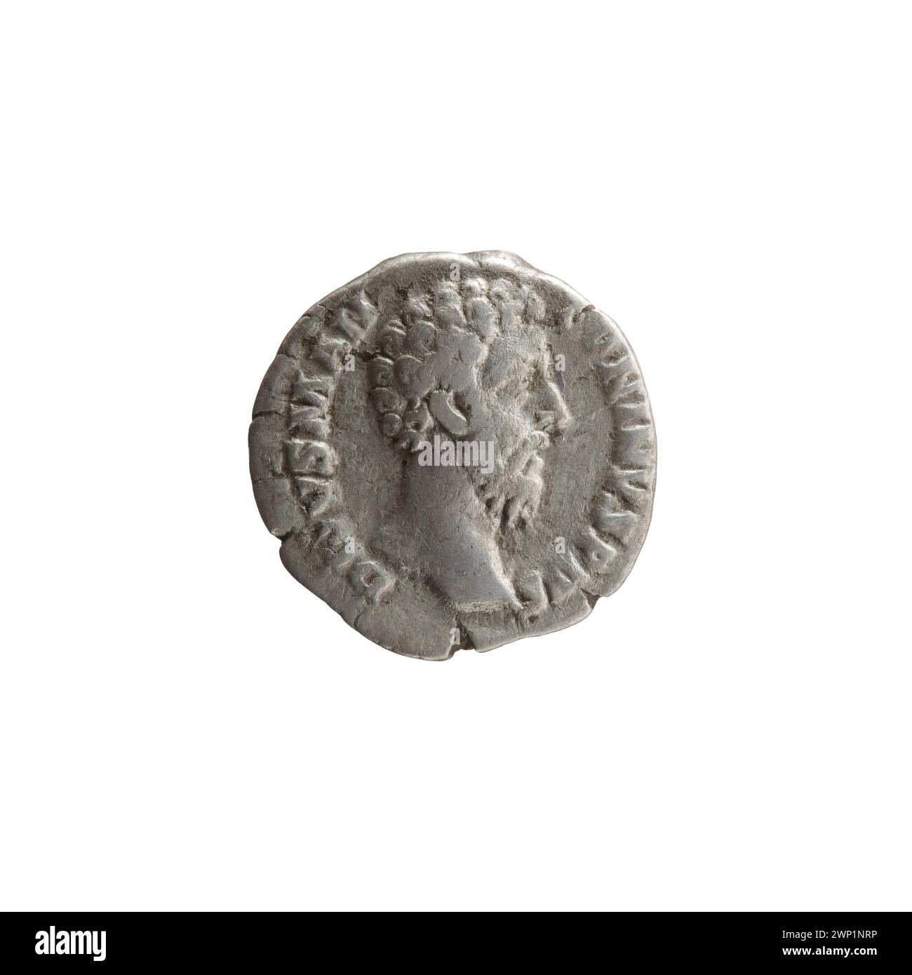 After 180 CE, denarius coins of Roman emperors Commodus and Marcus ...