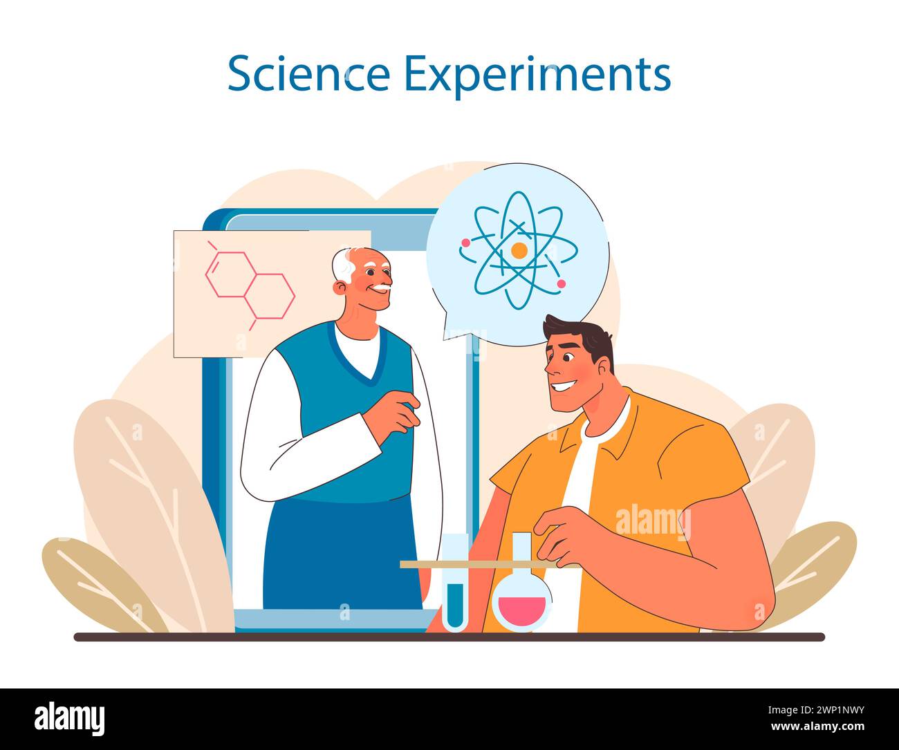 Science Engagement concept. Interactive learning with experiments and ...